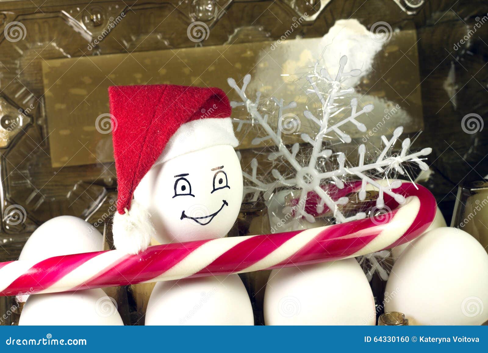 Ei im Weihnachtshut stockfoto. Bild von huhn, nett, gesichter - 64330160