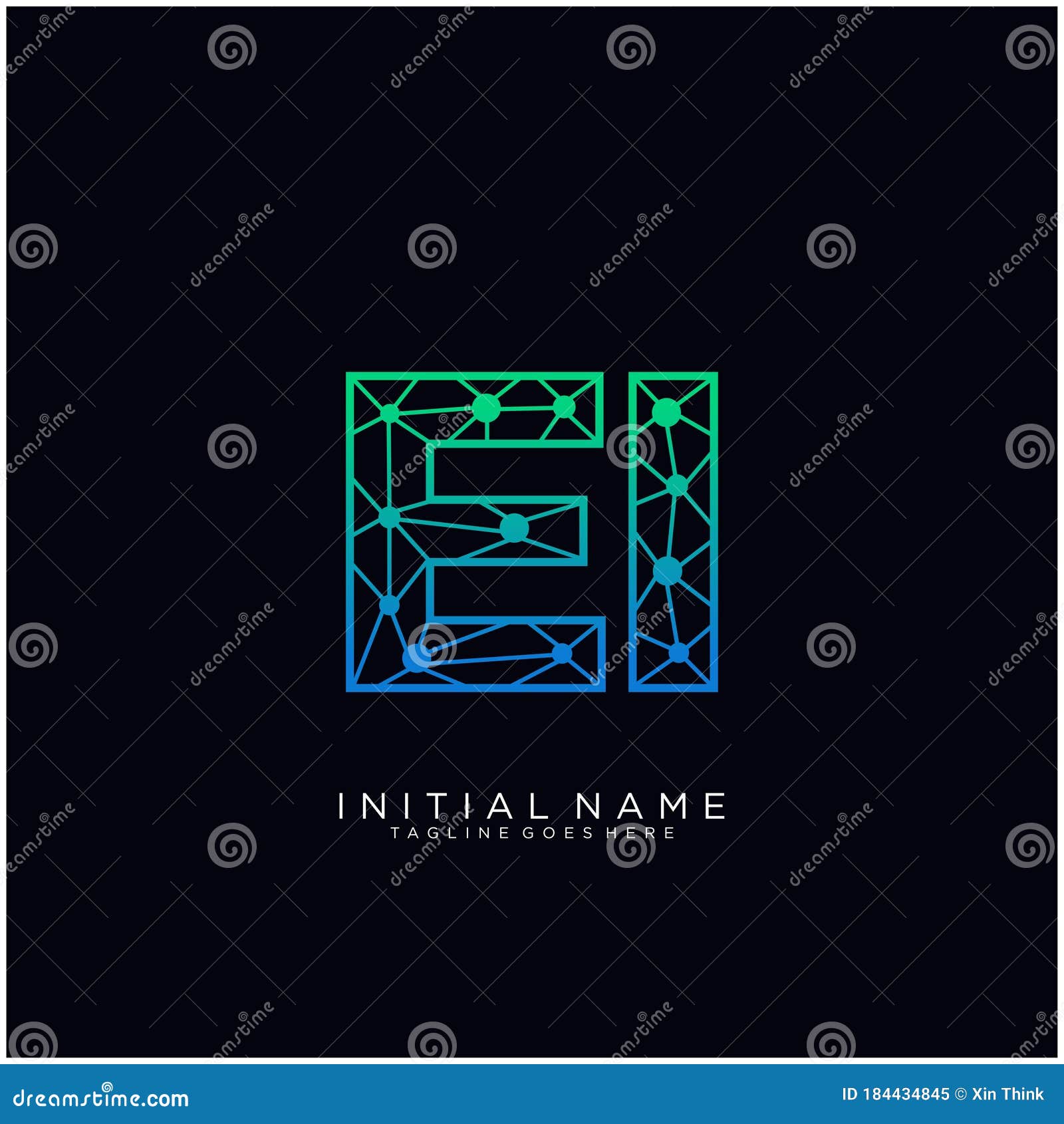 EI Letter Logo Icon Design Template Elements Stock Vector ...
