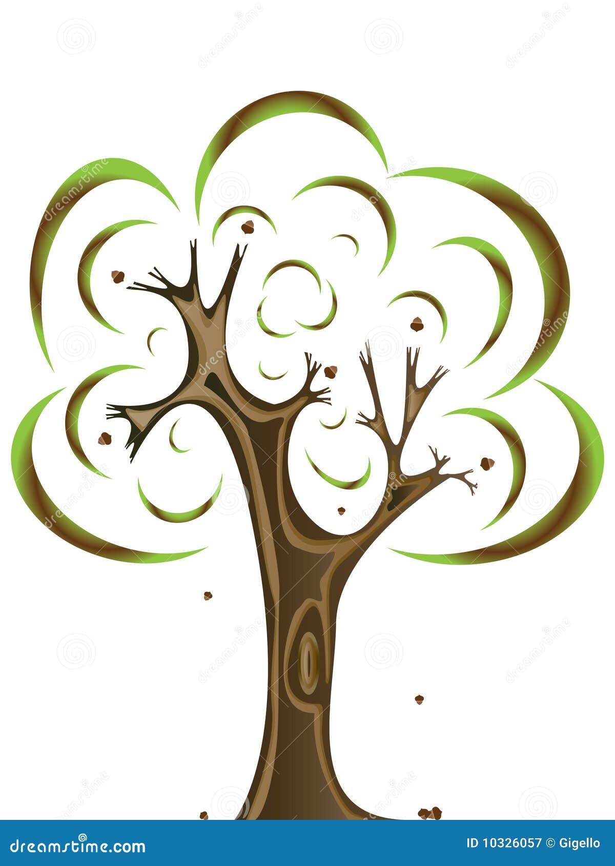 Eichenbaum vektor abbildung. Illustration von jahreszeit - 10326057