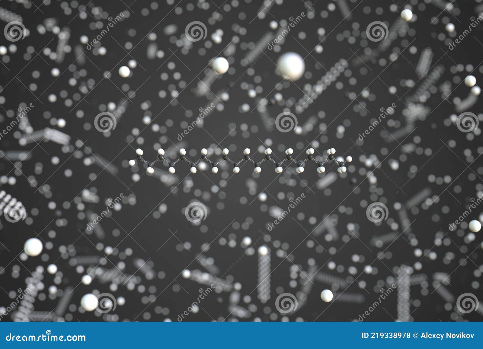 Eicosane Molecule, Scientific Molecular Model, 3d Rendering Stock ...
