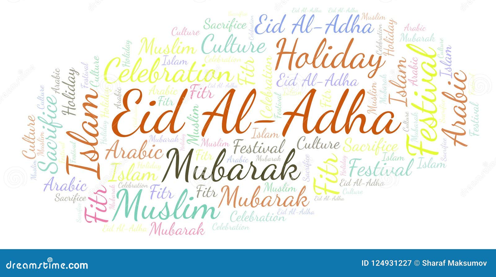 Eid Al-Adha word cloud. stock illustration. Illustration of celebration ...