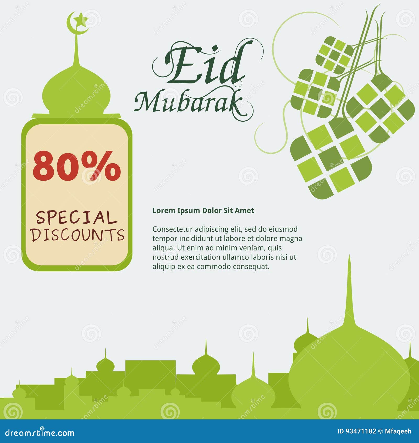 Eid Discount Offer Concept Vector for Marketing Poster Stock Vector ...