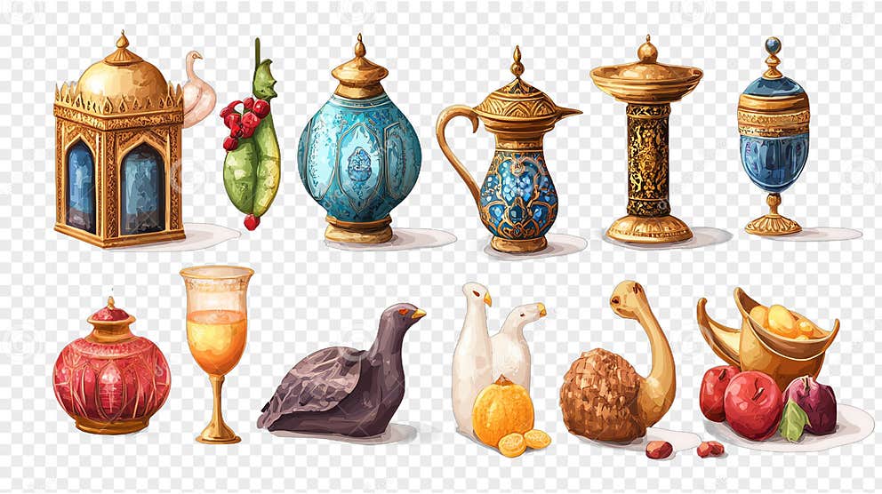 Eid Elements Set stock illustration. Illustration of ramadan - 341474740