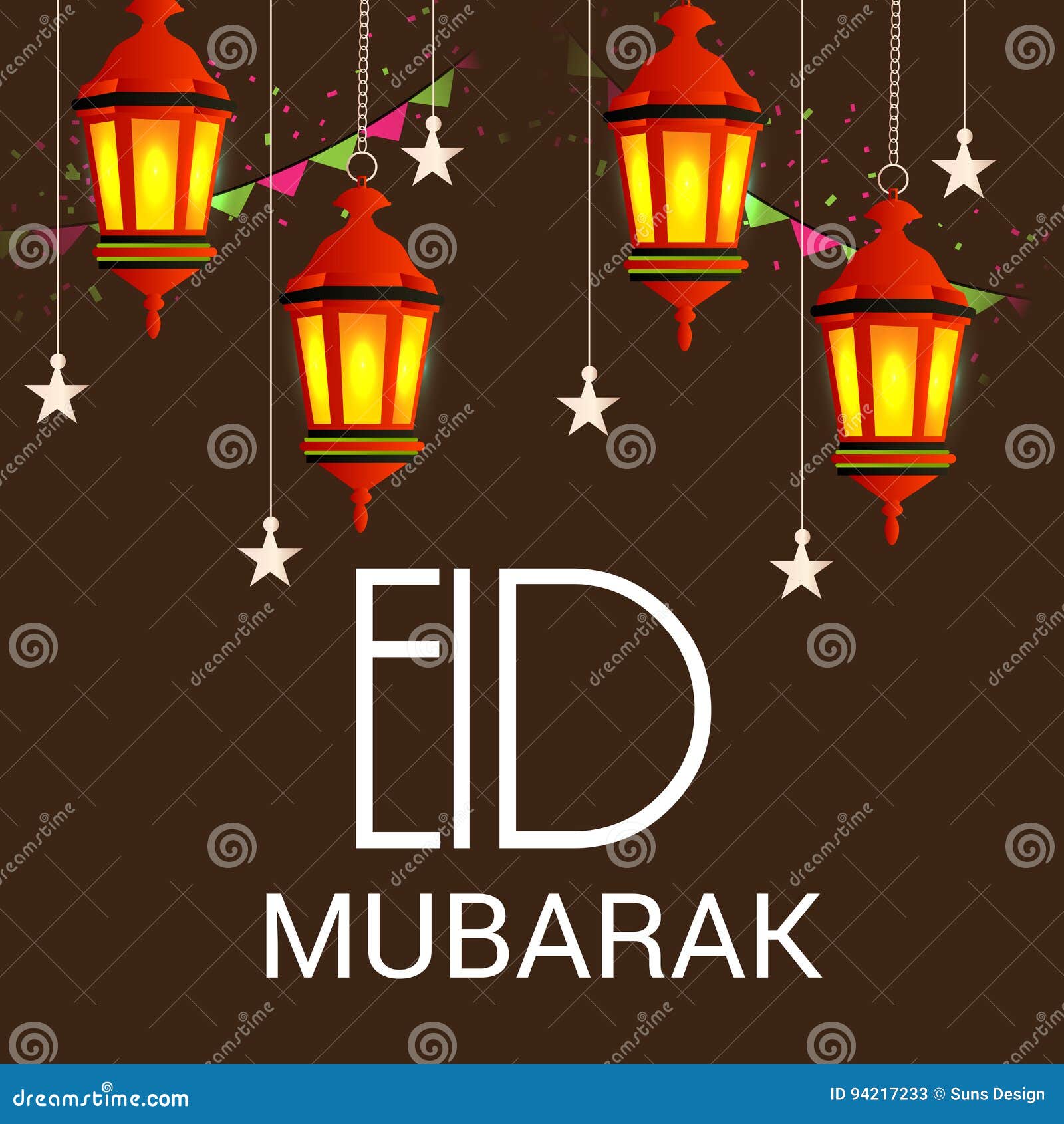 Eid Mubarak ilustração stock. Ilustração de feriado, bandeira - 94217233