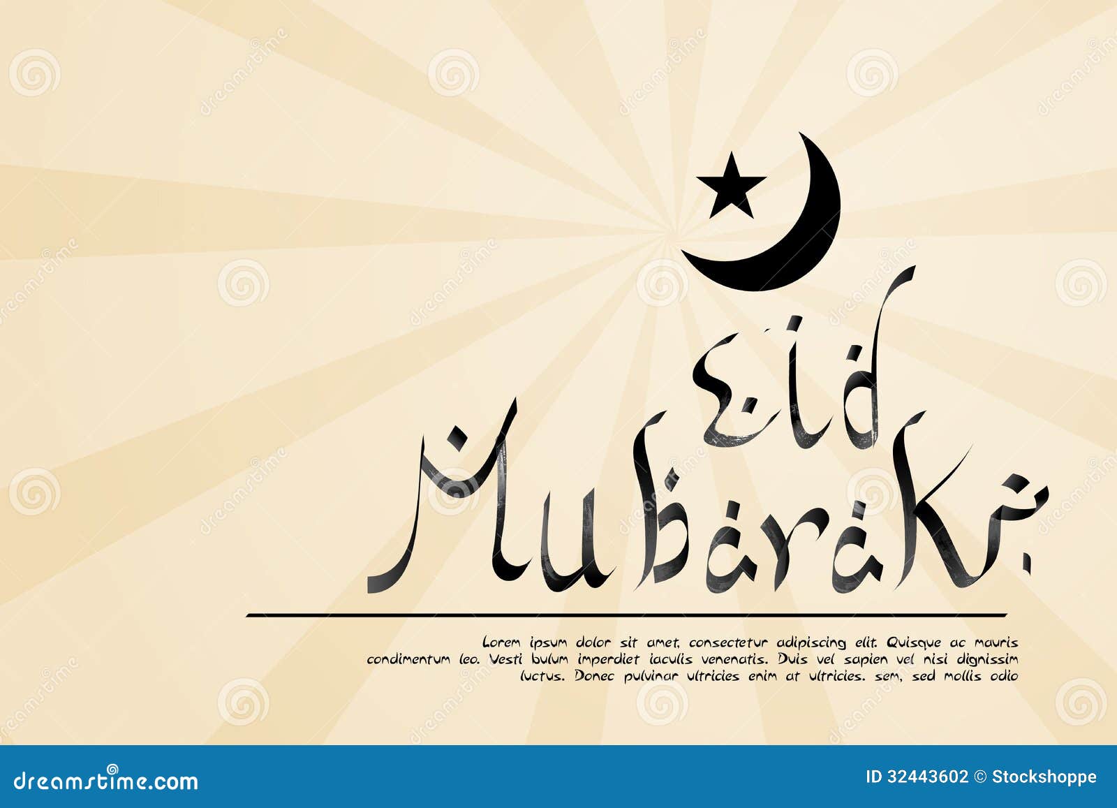 Eid Mubarak ( Blessing for Eid) Background Stock Vector - Illustration ...