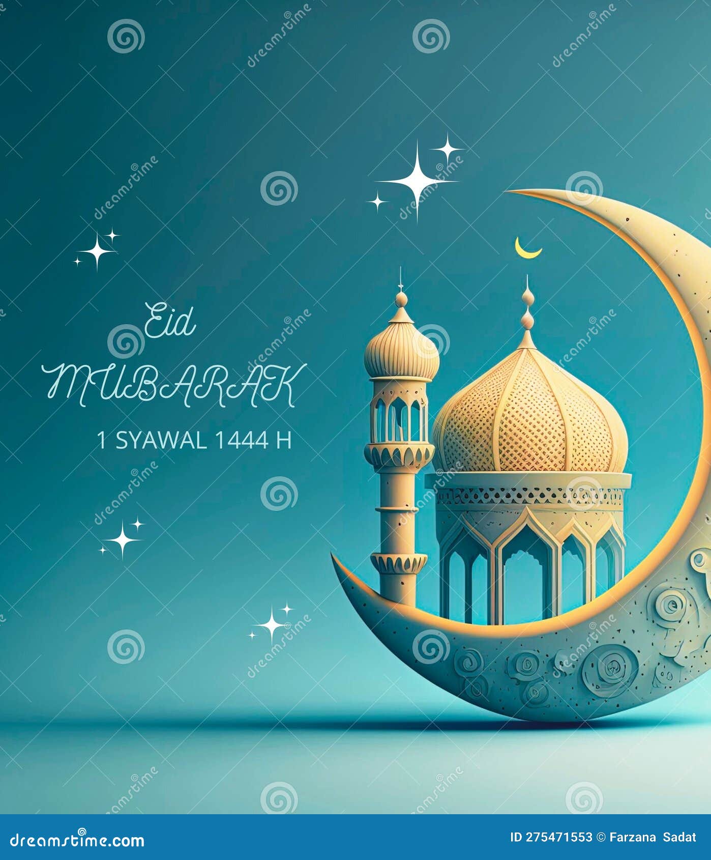 Eid Mubarak Greetings stock illustration. Illustration of brand - 275471553