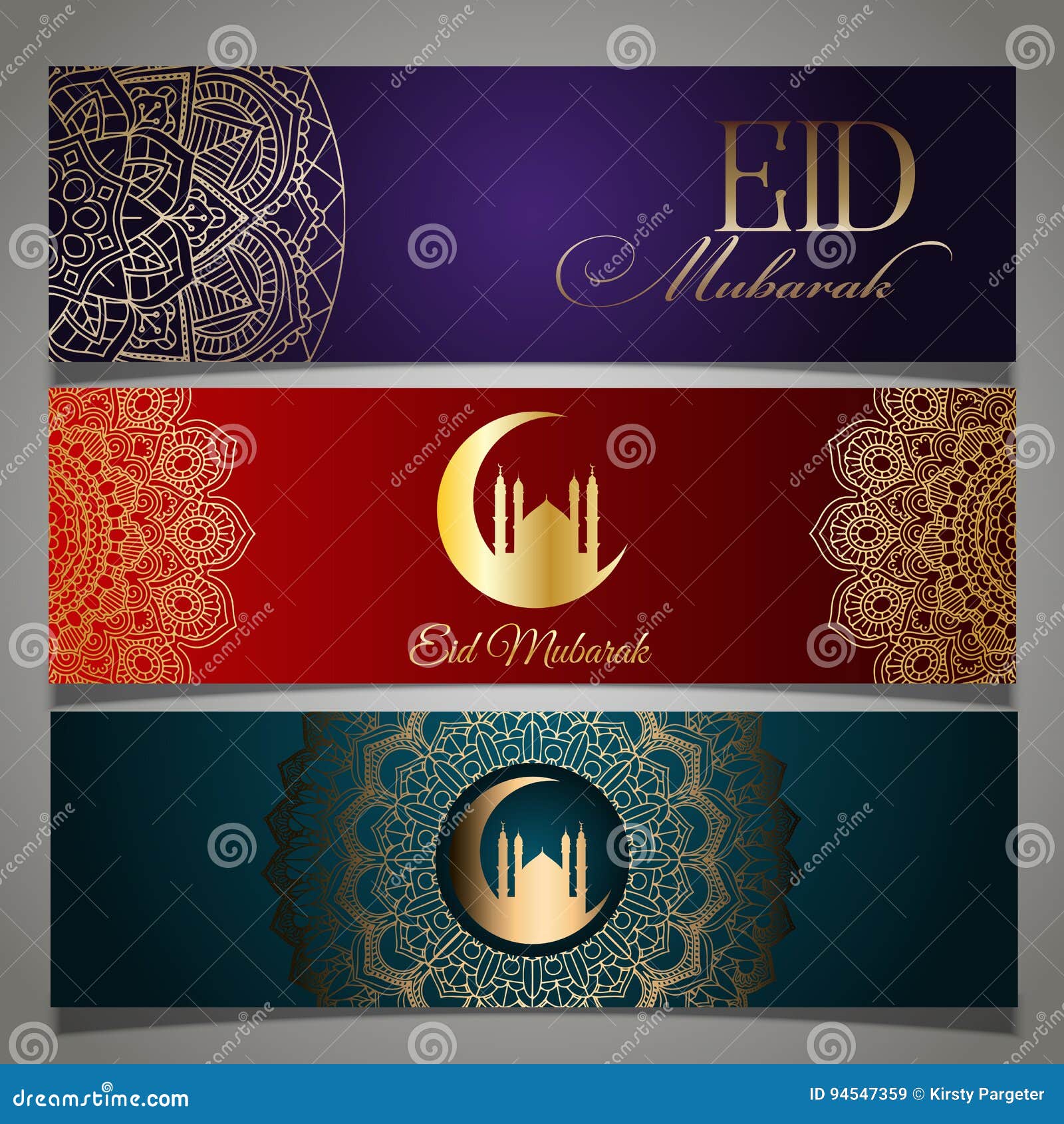 Eid Mubarak headers stock vector. Illustration of culture - 94547359