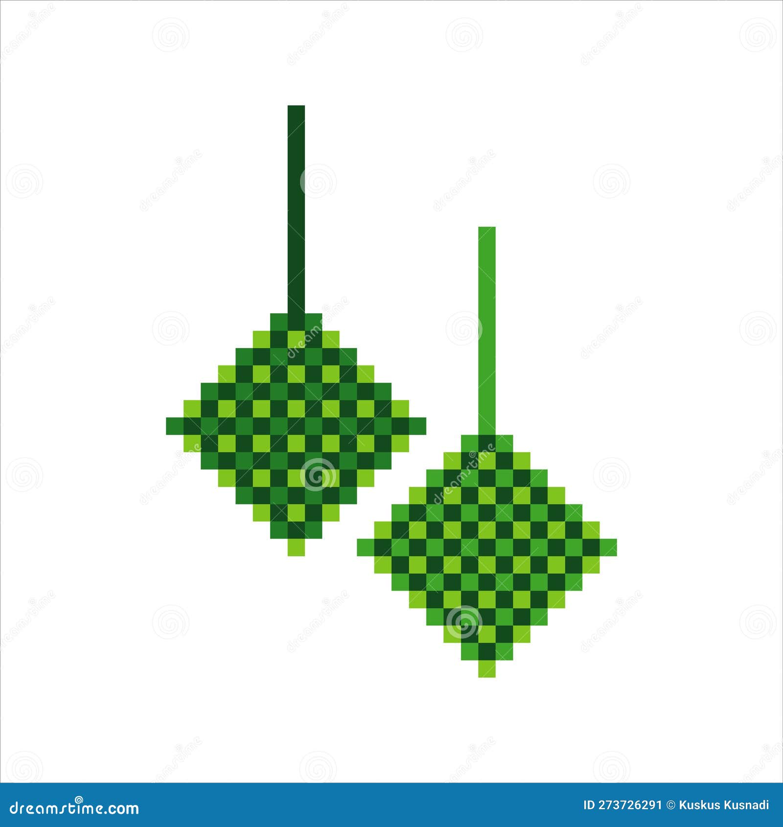 Eid Mubarak with Ketupat in Pixel Art. Stock Vector - Illustration of ...