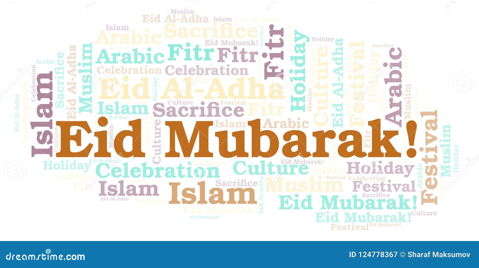 Eid Mubarak Word Illustration Use For Landing Page,website, Poster ...