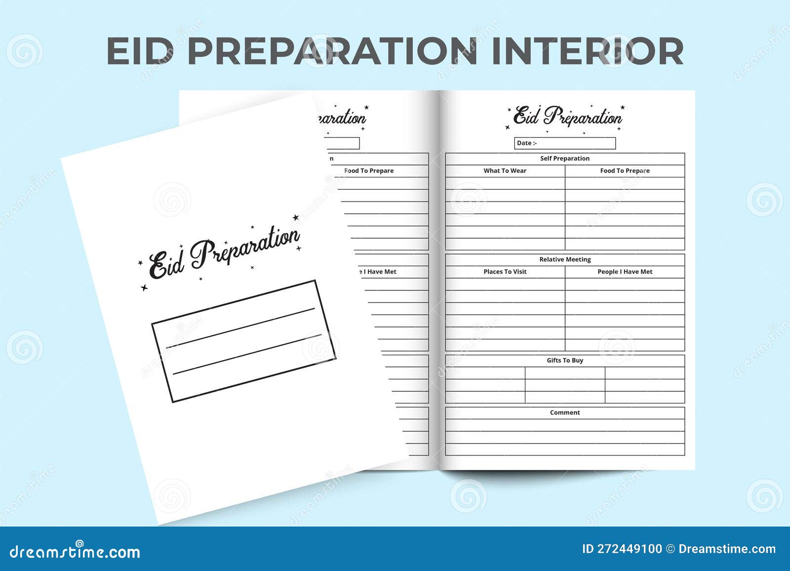 Eid Preparation Log Book Interior Design with Calligraphy. Eid Al Fitr ...