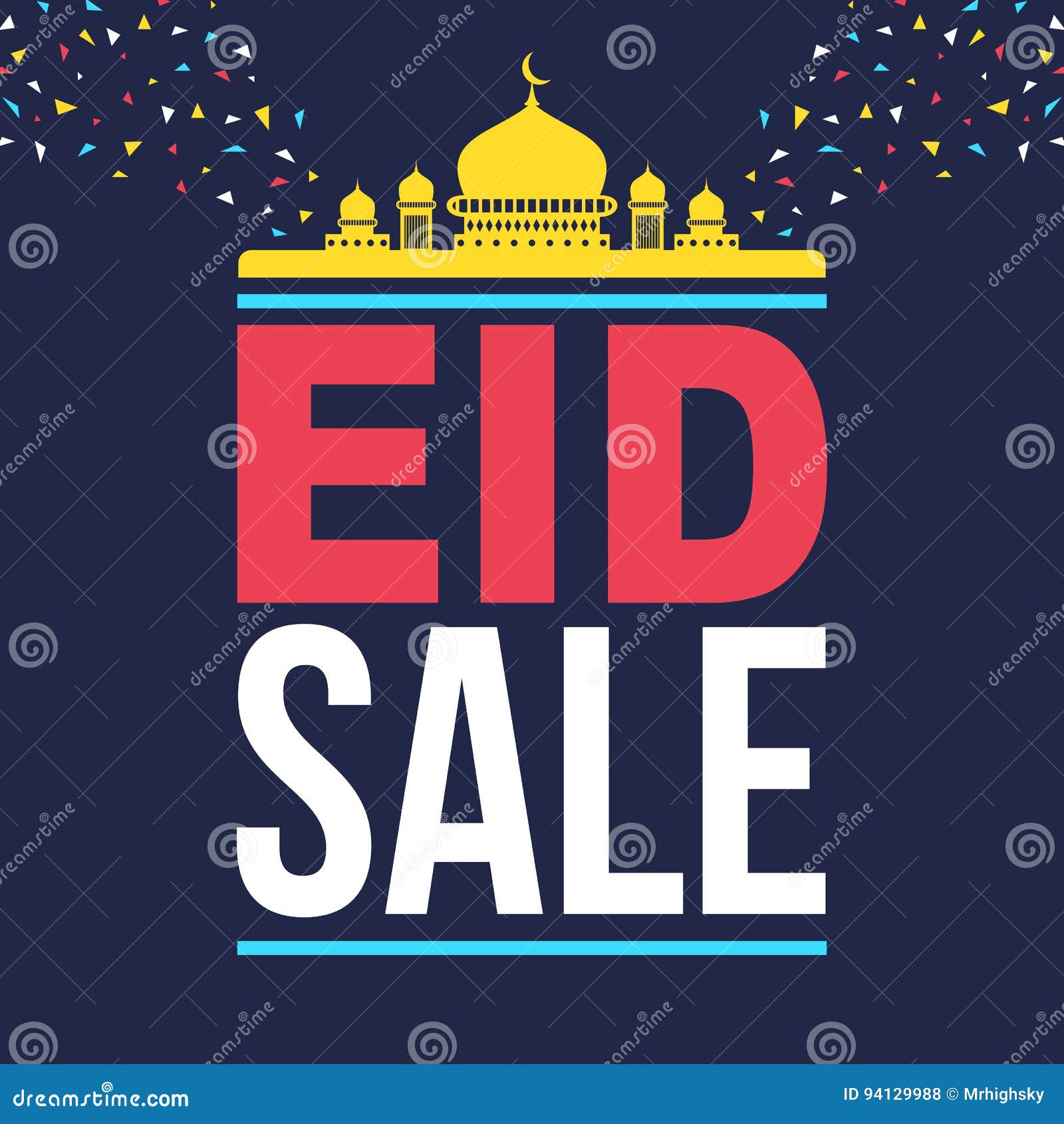 Eid sale square banner stock vector. Illustration of sale - 94129988