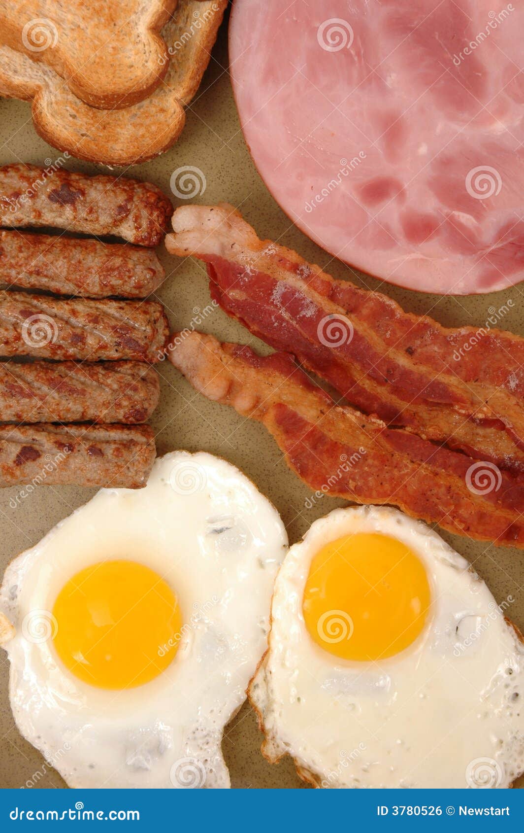 Eier, Speck, Toast Und Schinken Stockfoto - Bild von frühstück, essen ...