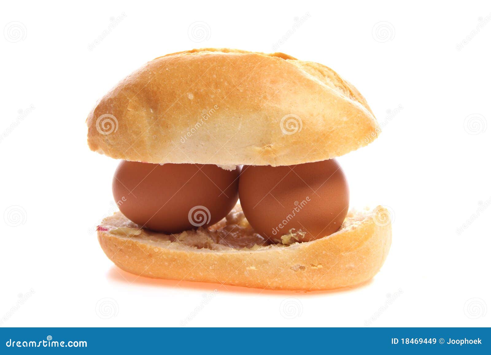 Eieren op een broodje stock afbeelding. Image of macro - 18469449