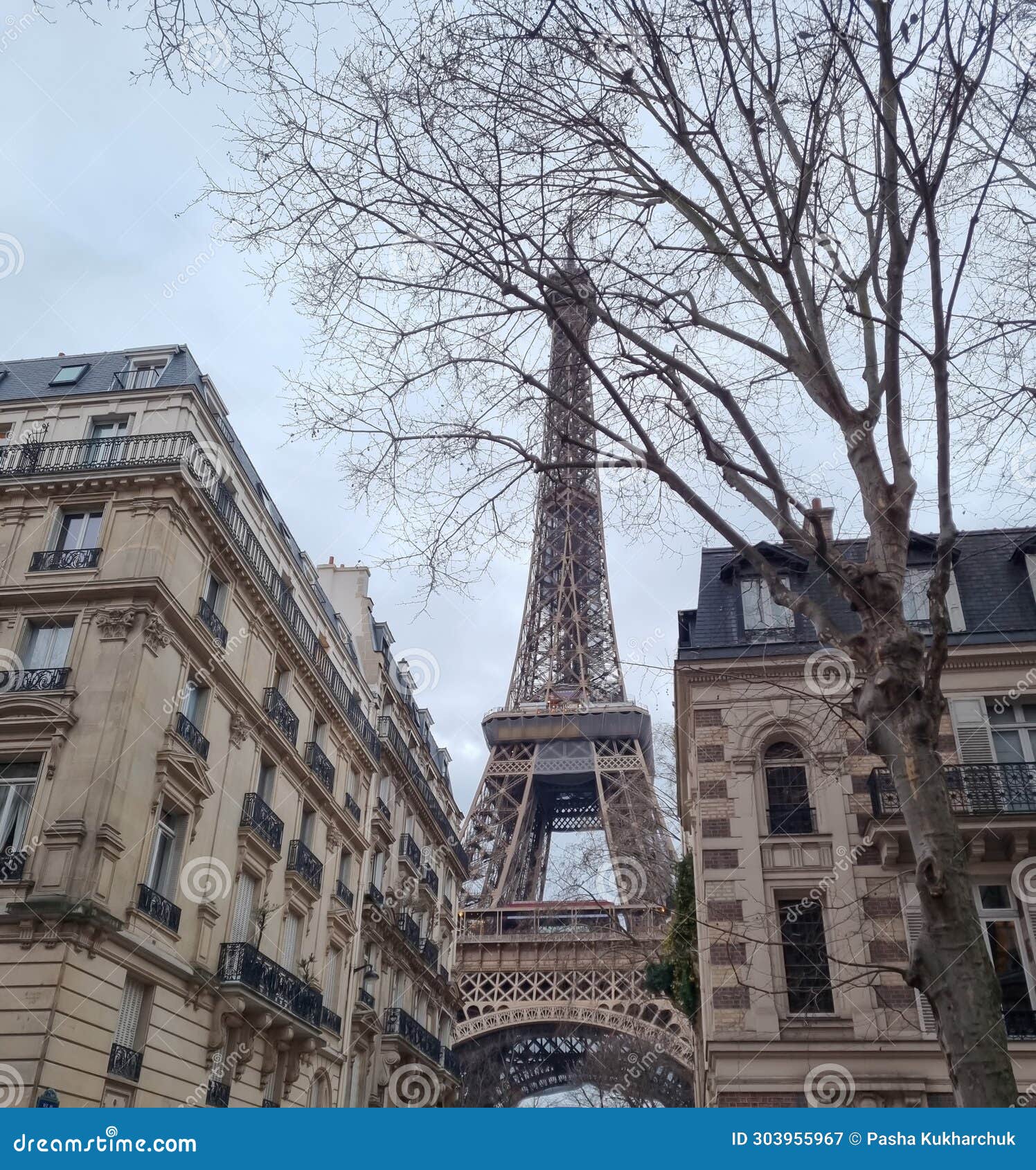 Eifel Tower in Paris from Below. Part of the Eifel Tower Just Below it ...