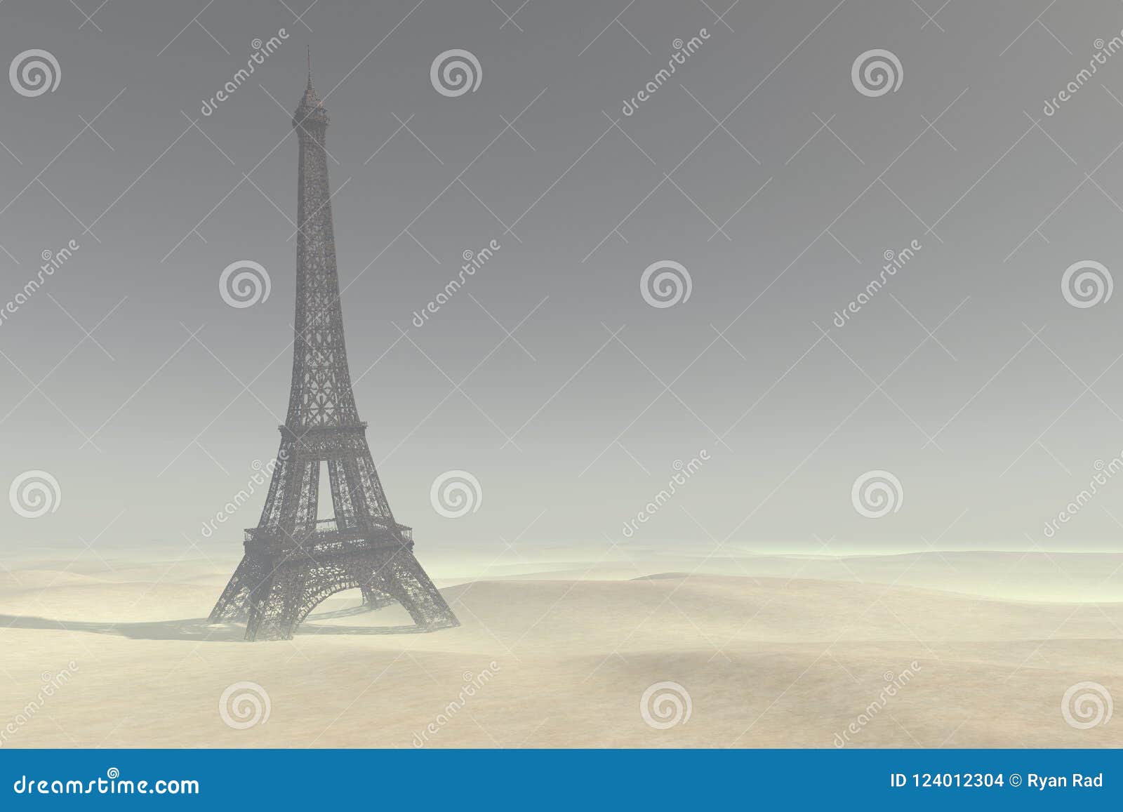 The Eiffel Tower in Apocalypse Stock Illustration - Illustration of ...