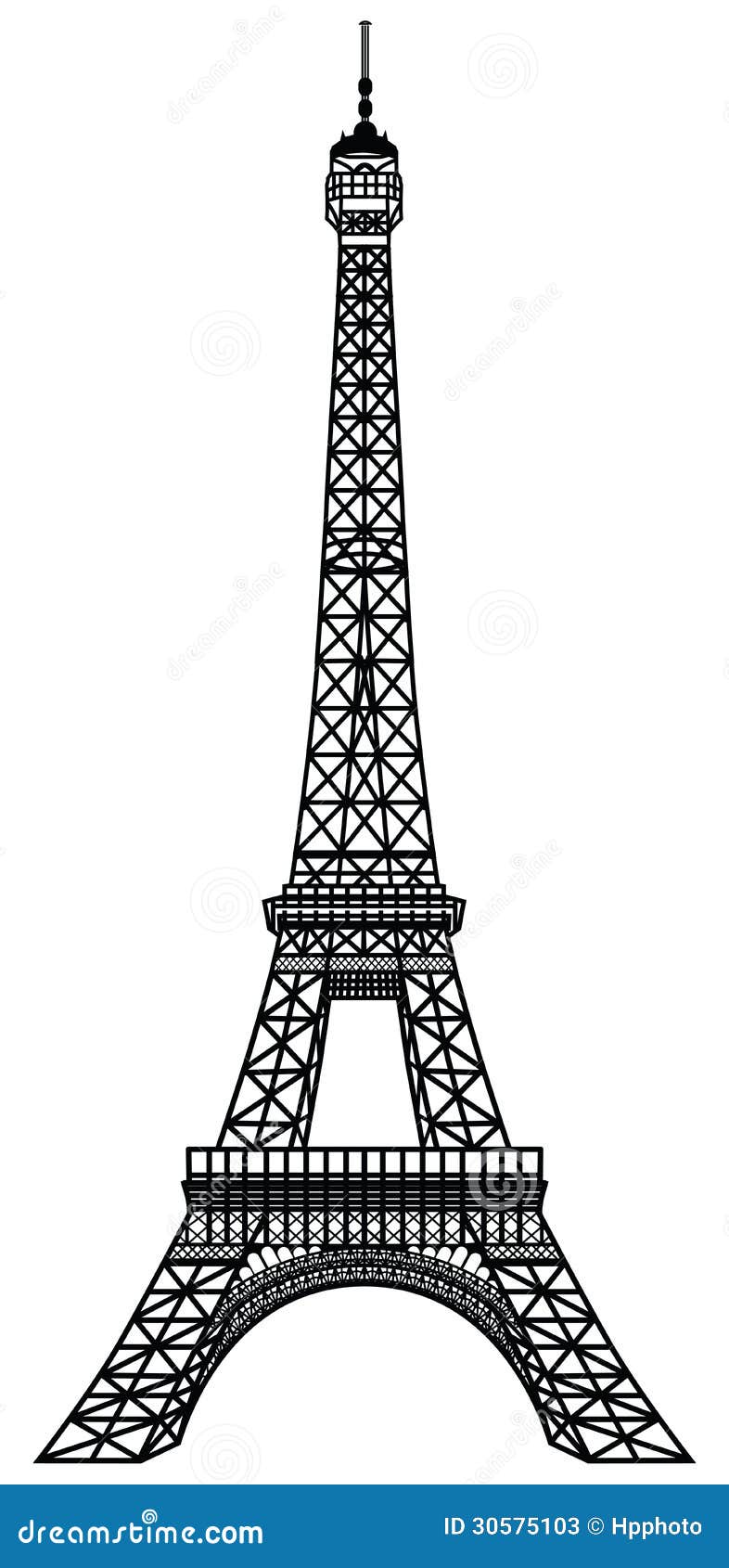 Eiffel Tower Silhouette Painting Eiffel Tower Silhouette - Pebble