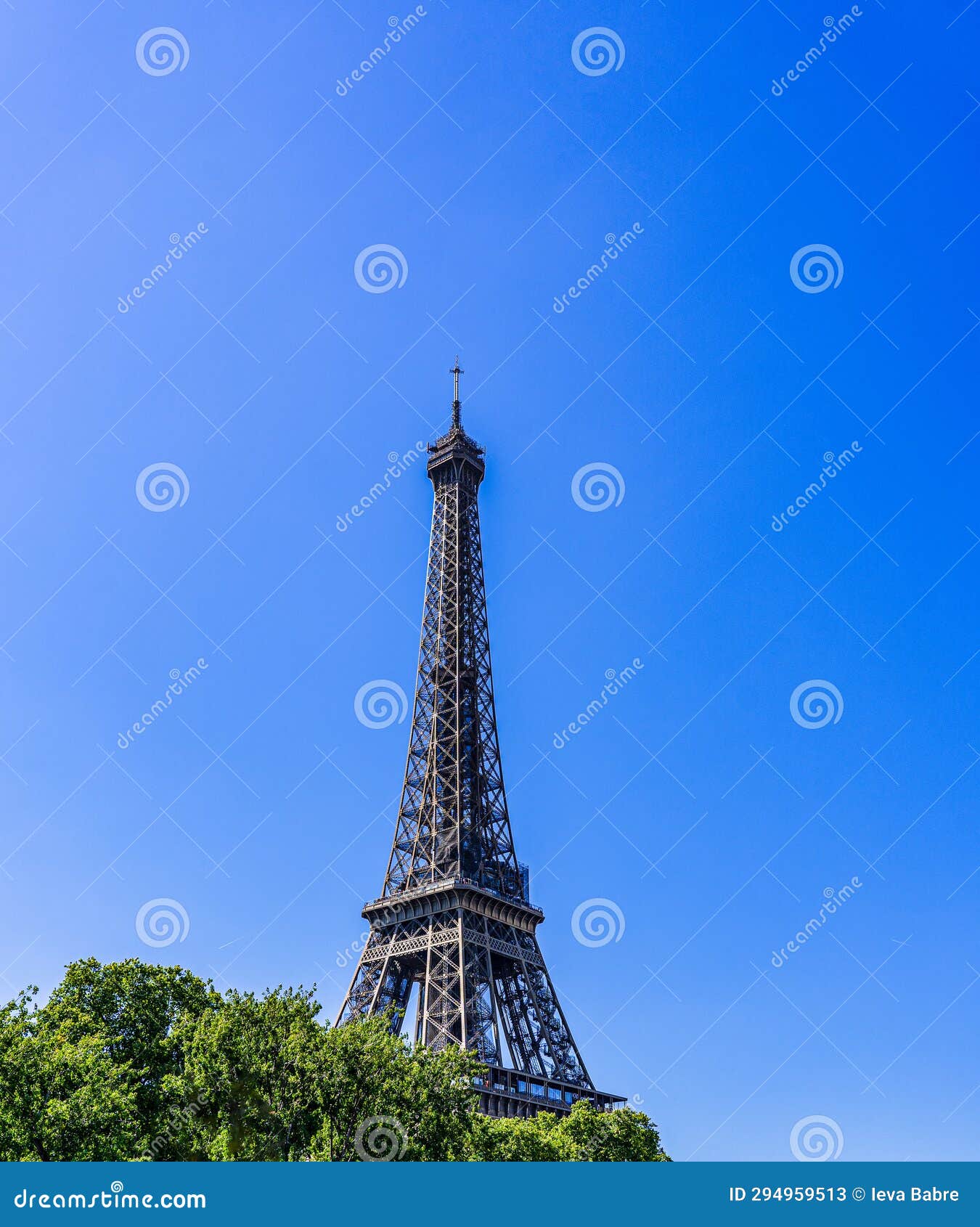 The Eiffel Tower in the Blue Sky of Paris Stock Image - Image of tower ...