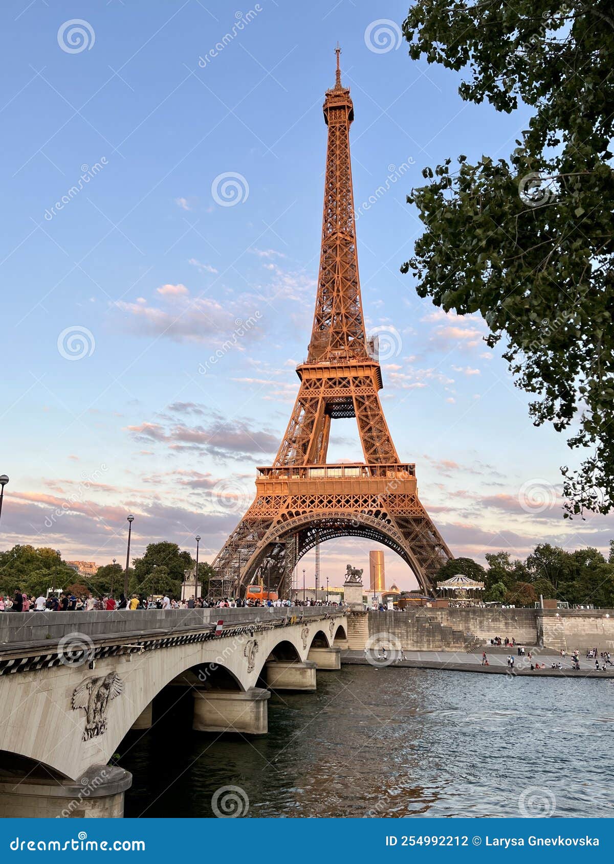 Eiffel Tower on the Blue Sky in the Paris Editorial Photography - Image ...
