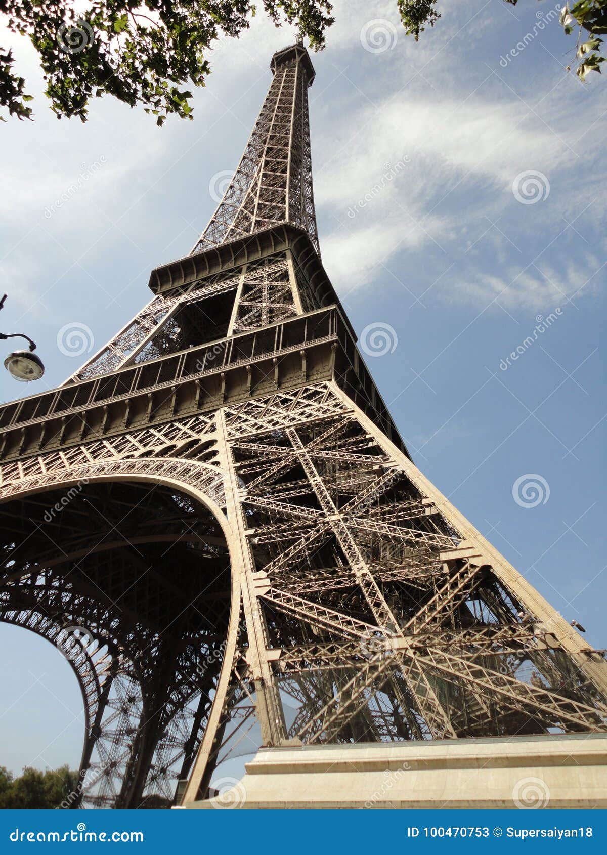 Eiffel Tower bottom view stock image. Image of trip - 100470753