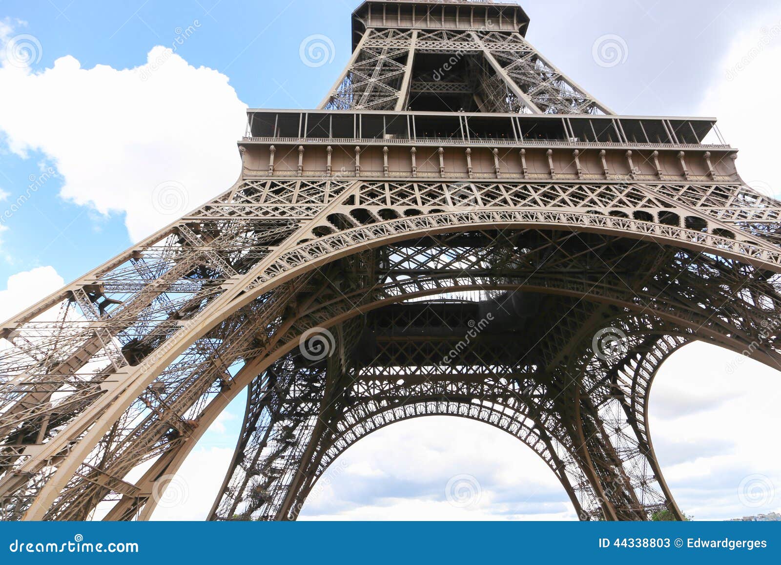 Eiffel Tower - Down View stock image. Image of france - 44338803