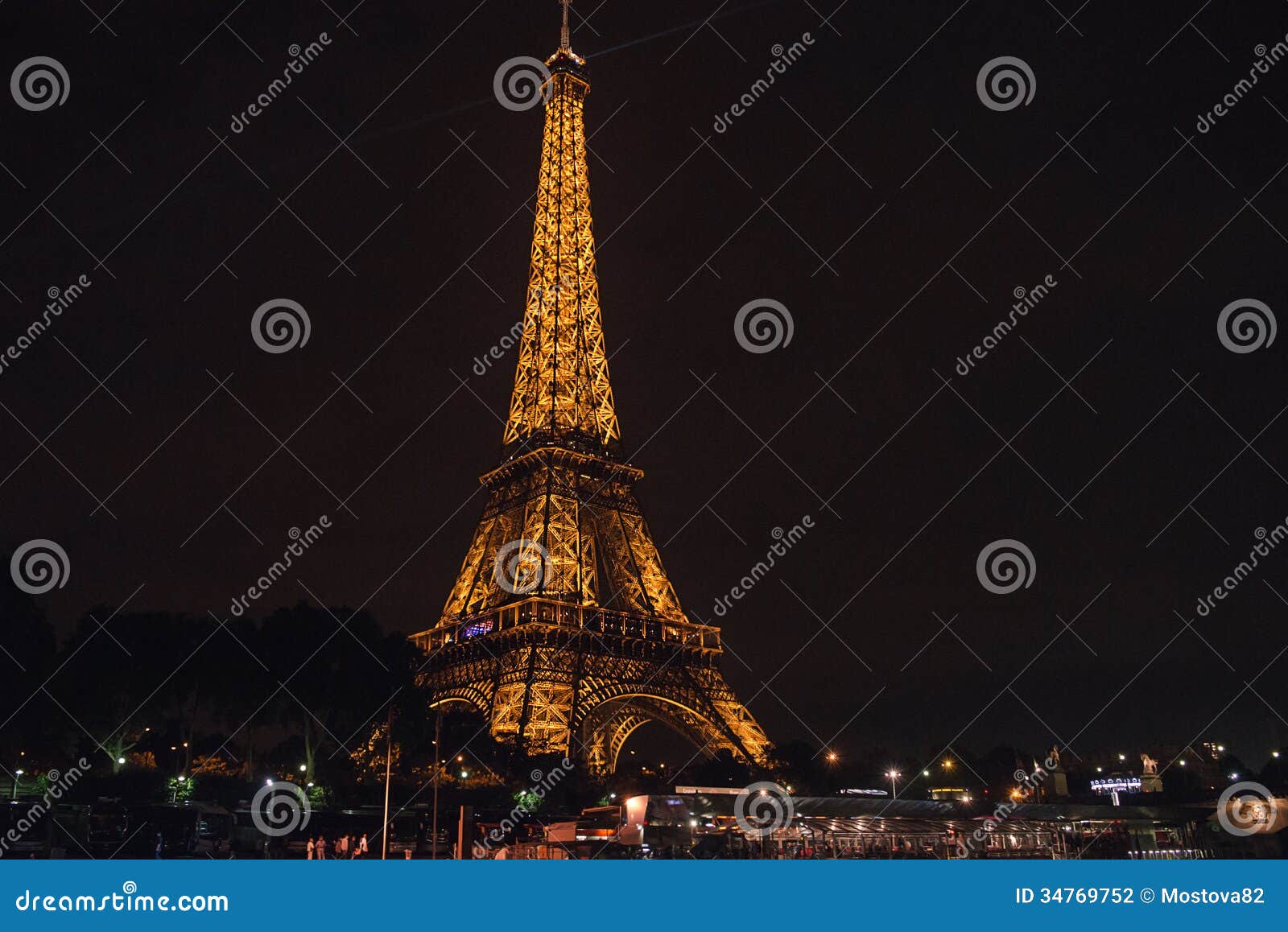The Eiffel Tower in Evening Editorial Photography - Image of eiffel ...