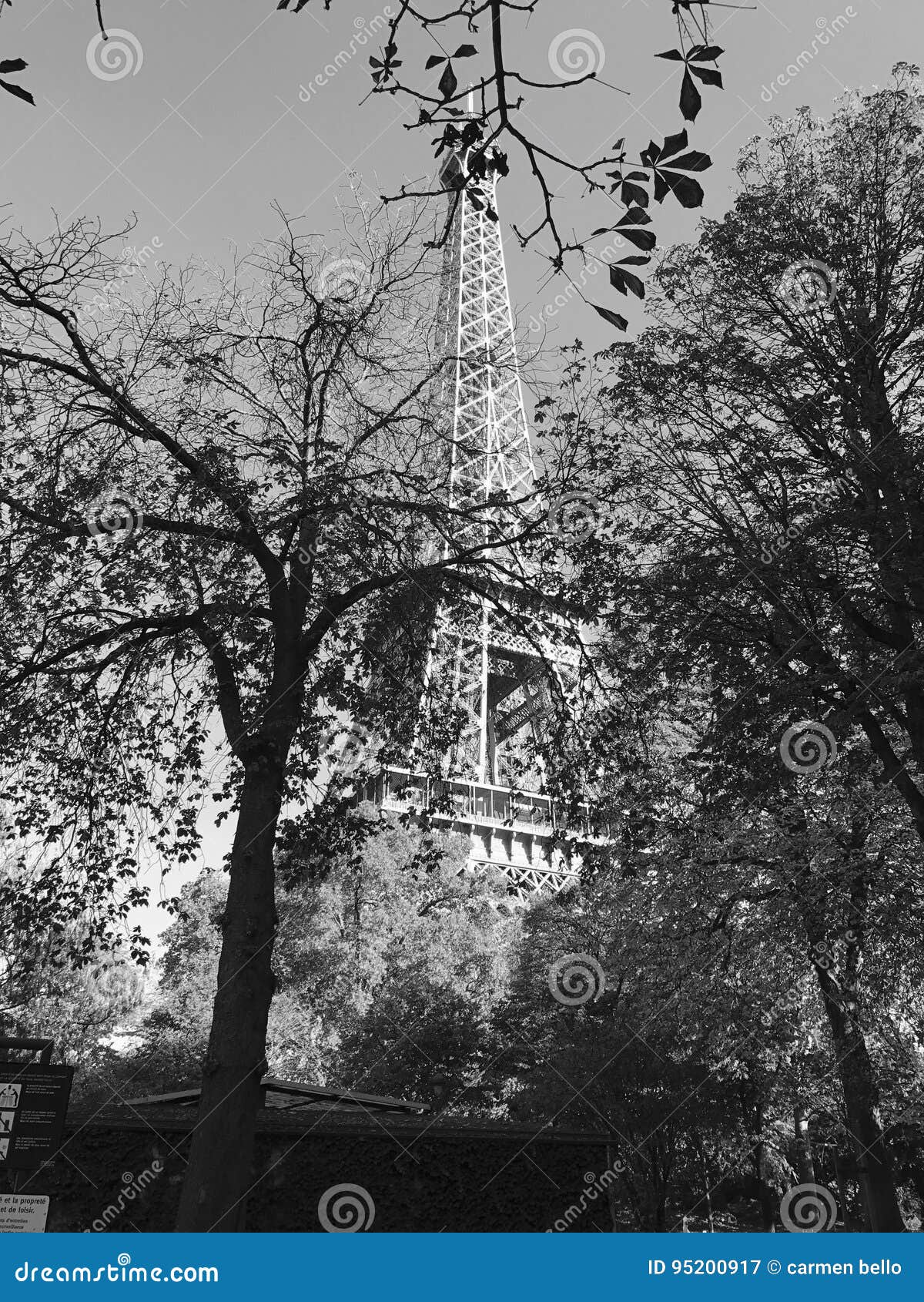 Eiffel Tower during Fall stock image. Image of park, view - 95200917