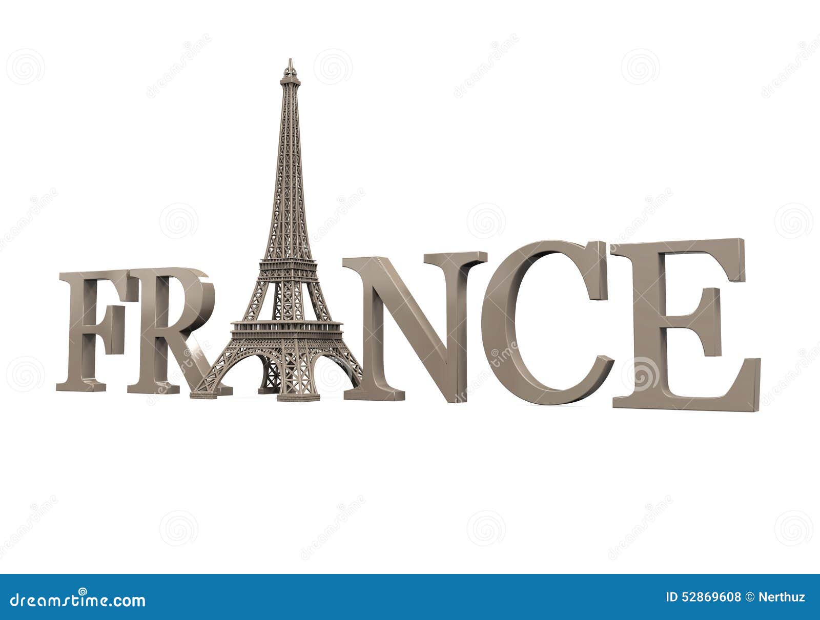 Eiffel Tower with France Text Stock Illustration - Illustration of ...
