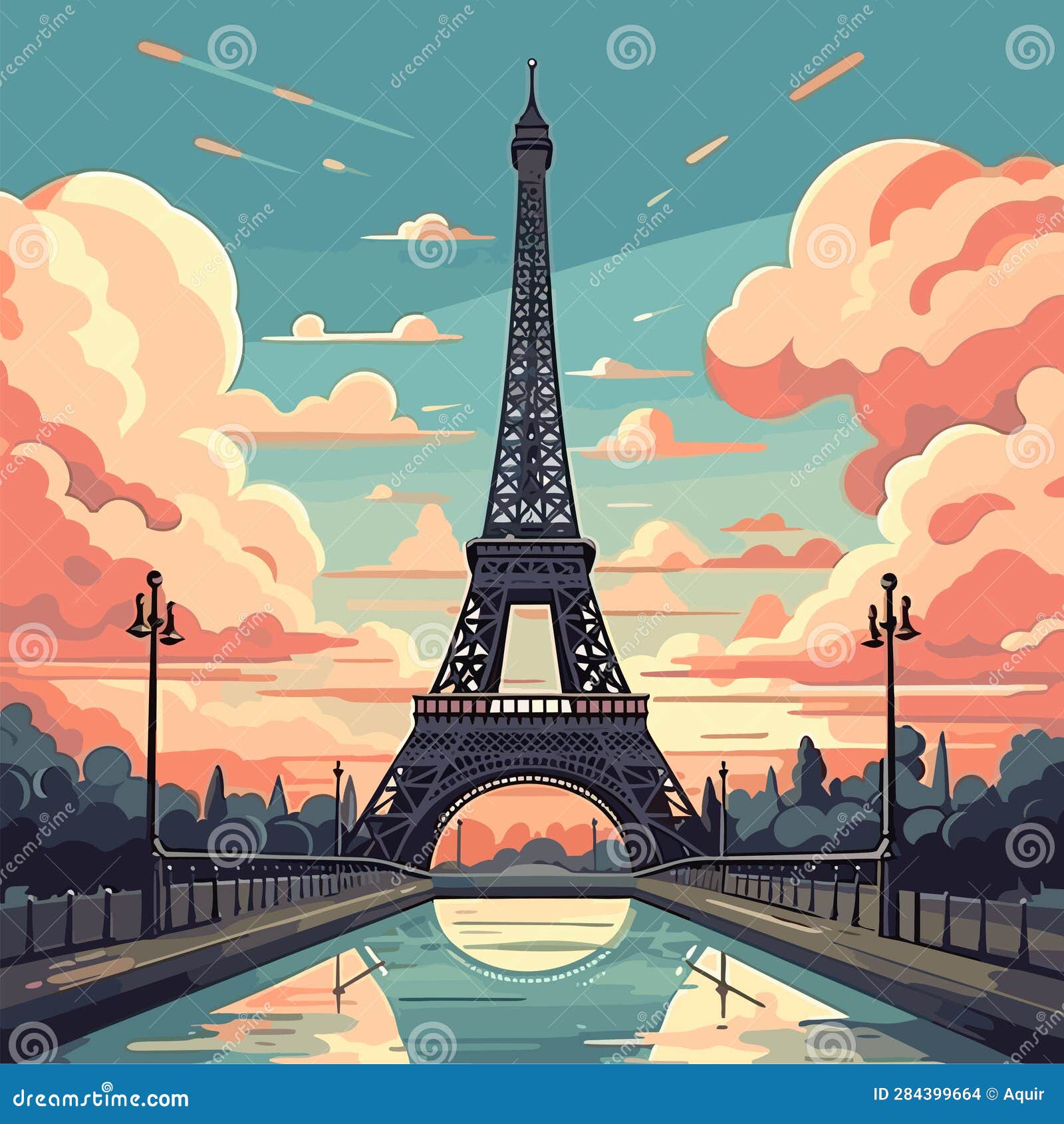 Eiffel Tower Hand-drawn Comic Illustration. Eiffel Tower. Vector Doodle ...