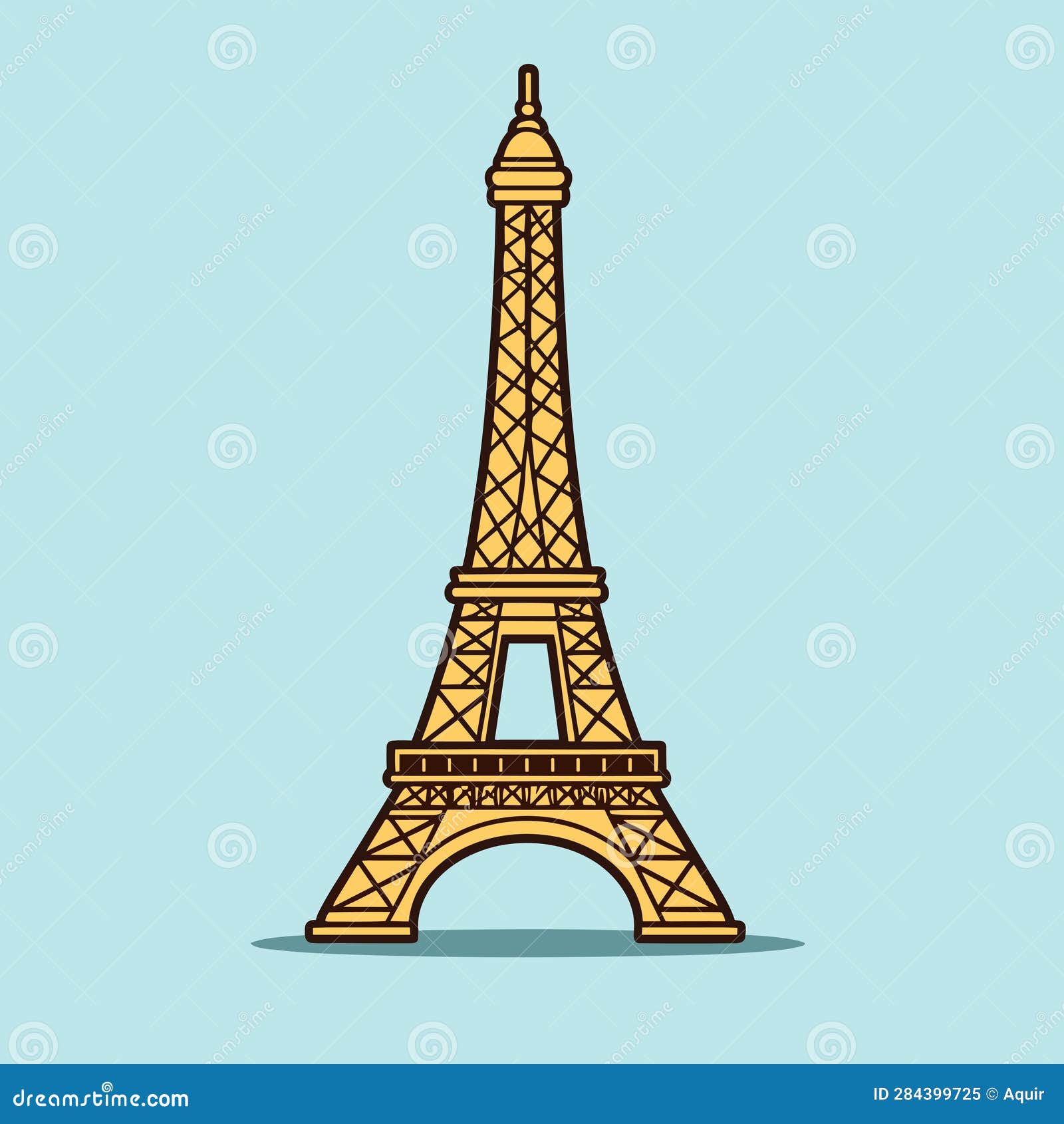 Eiffel Tower Hand-drawn Comic Illustration. Eiffel Tower. Vector Doodle ...