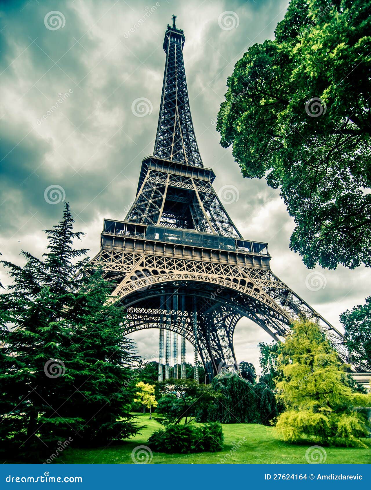 Eiffel Tower in HDR stock photo. Image of high, height - 27624164