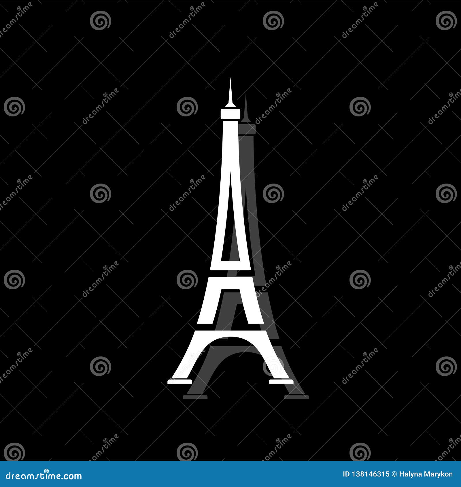 Eiffel tower icon flat stock illustration. Illustration of graphic ...