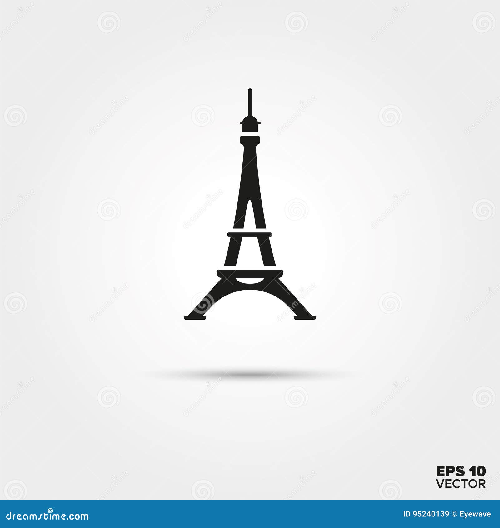 Eiffel Tower Icon stock vector. Illustration of tourism - 95240139