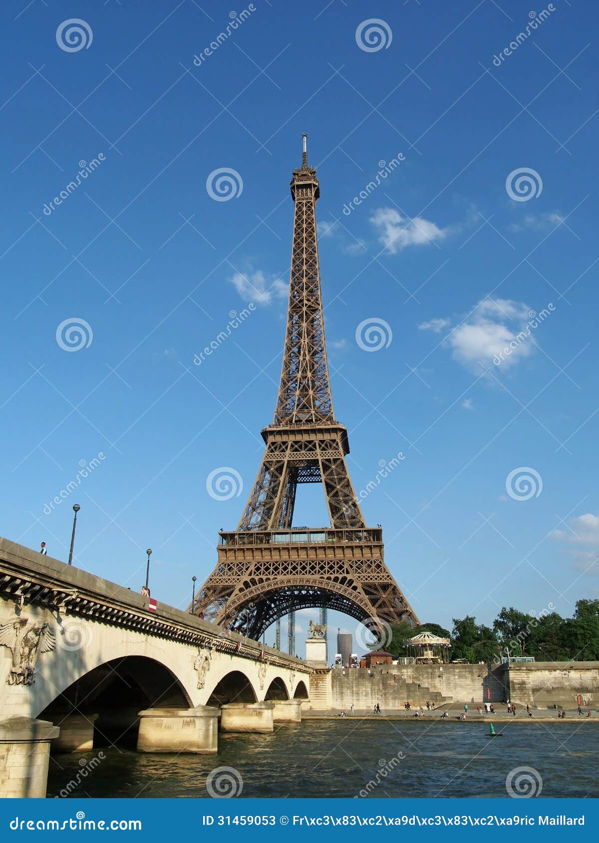 Eiffel Tower and Iena Bridge, Paris Stock Image - Image of monument ...