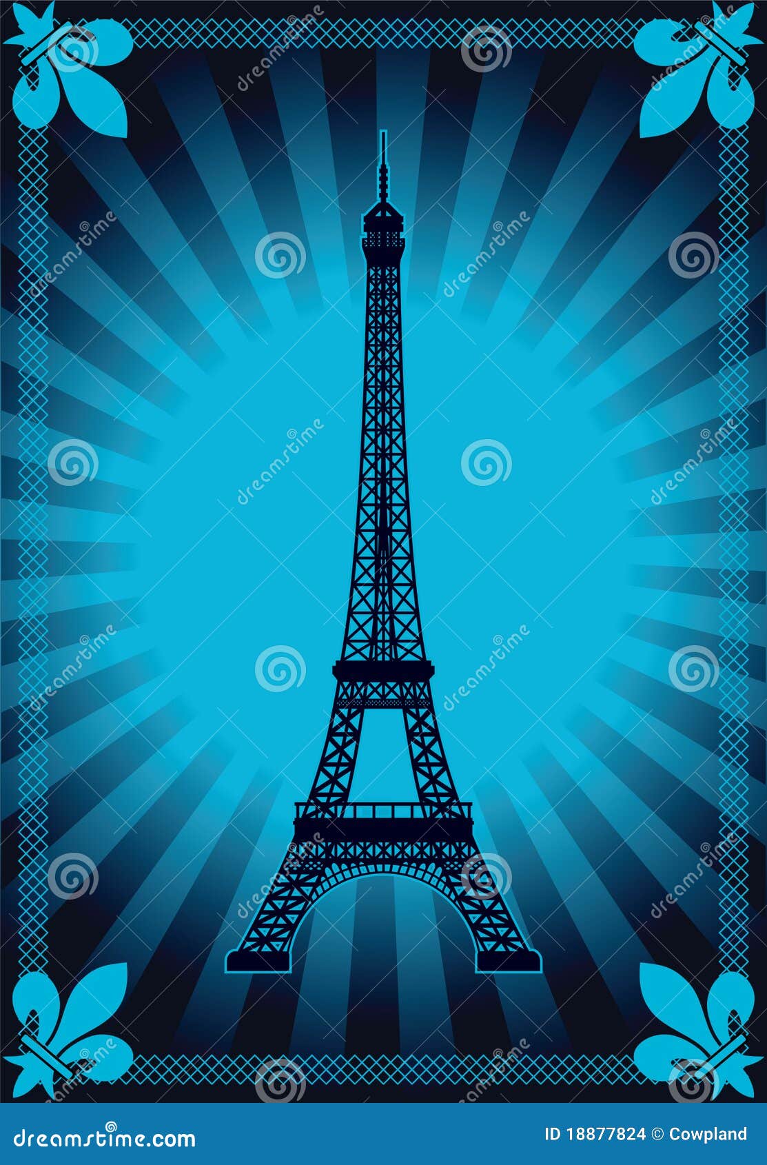 Eiffel tower illustration stock vector. Illustration of park - 18877824
