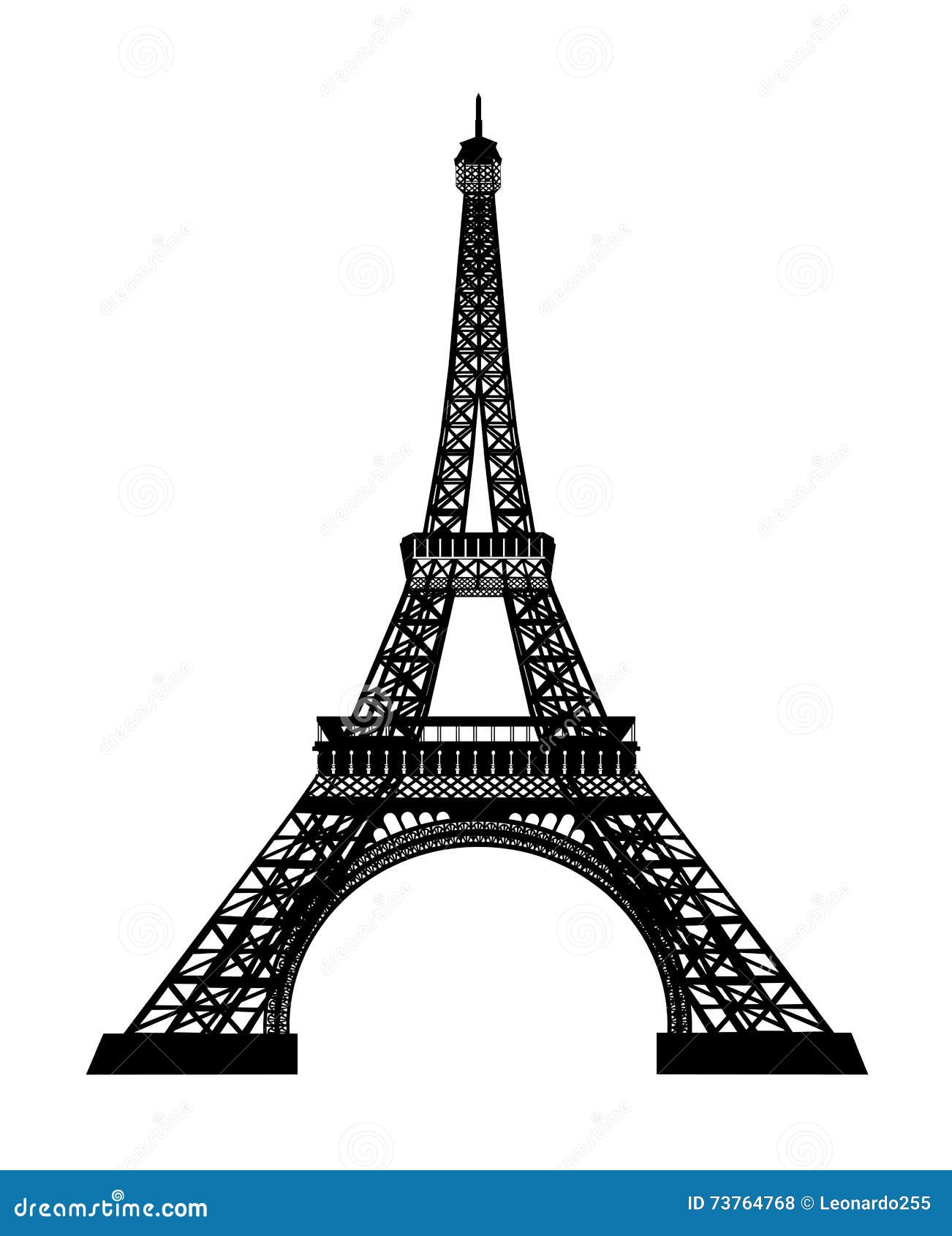 Eiffel tower stock vector. Illustration of tall, romantic - 73764768