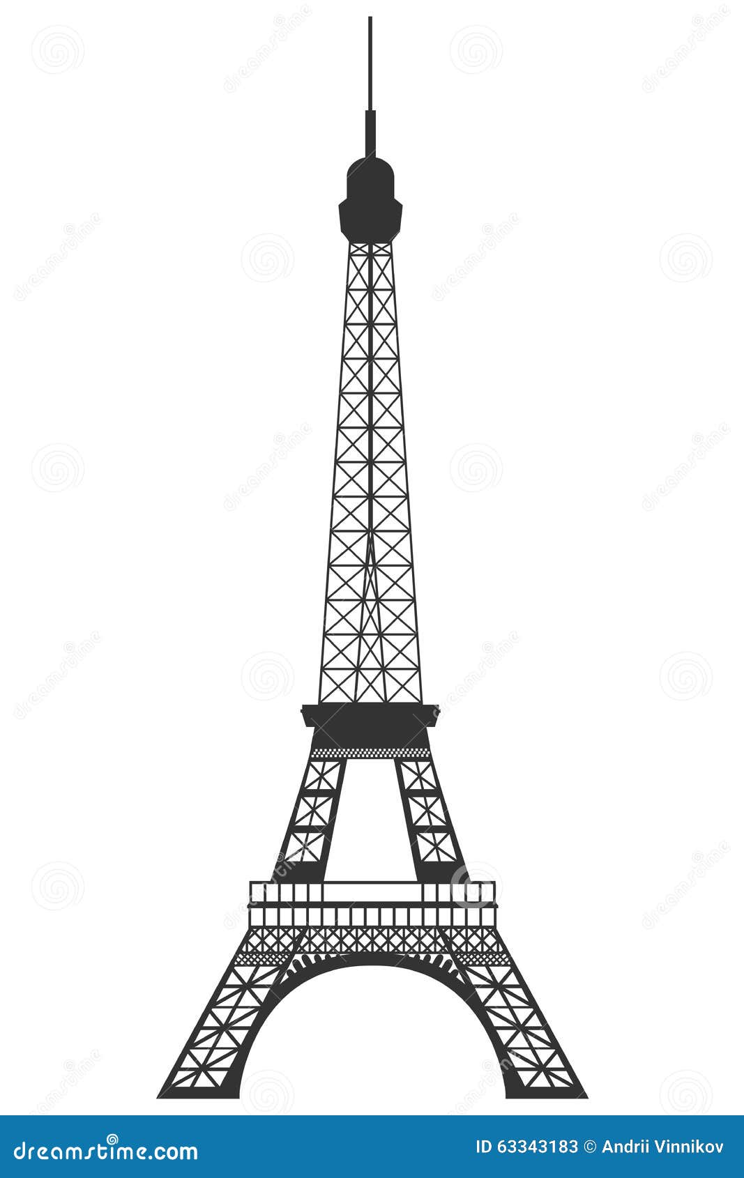 Eiffel Tower. Isolated Object on a White Background. Stock Vector ...