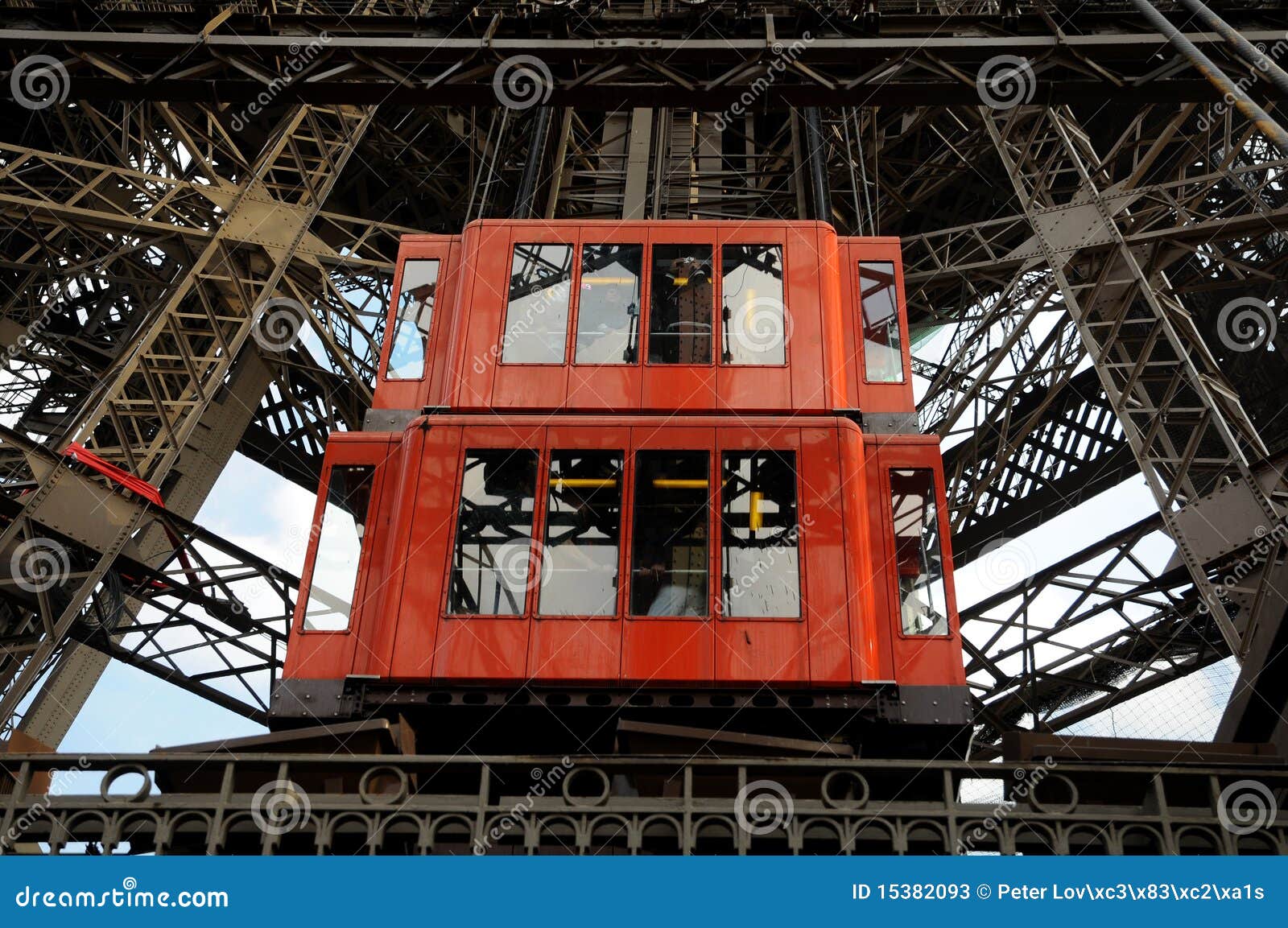 Eiffel Tower - Lift Technology Editorial Stock Photo - Image of complex ...