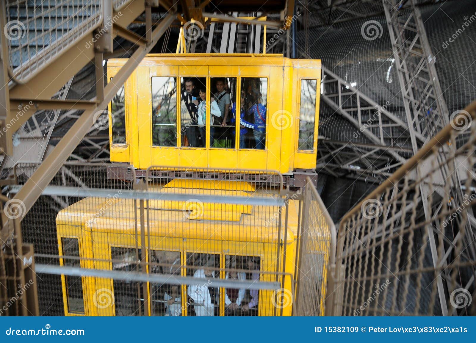 Eiffel Tower - Lift Technology Editorial Stock Image - Image of ...