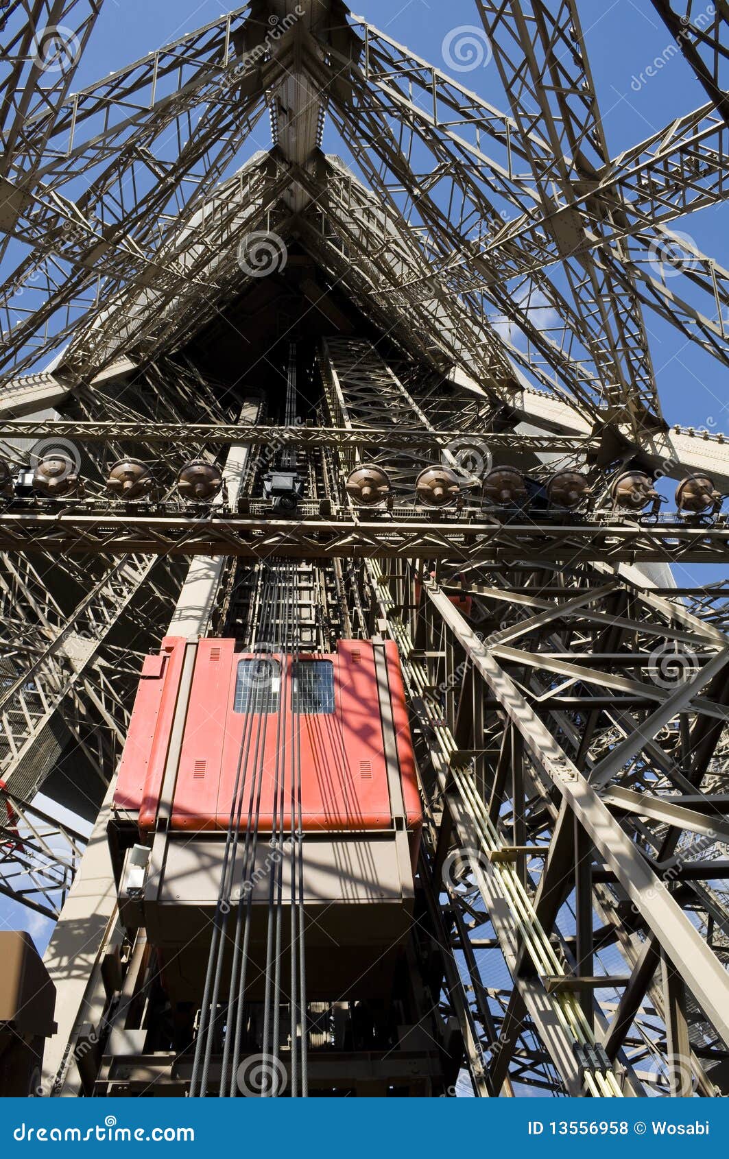 Eiffel Tower LIfts stock photo. Image of city, building - 13556958