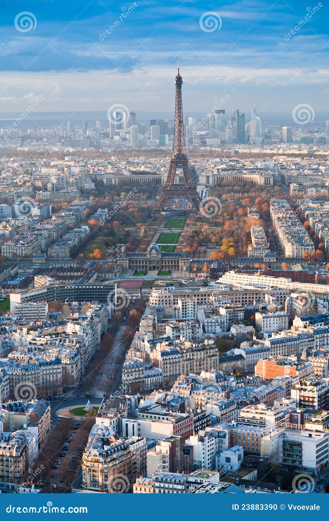 Eiffel Tower and Panorama of Paris Stock Photo - Image of cloud, bird ...