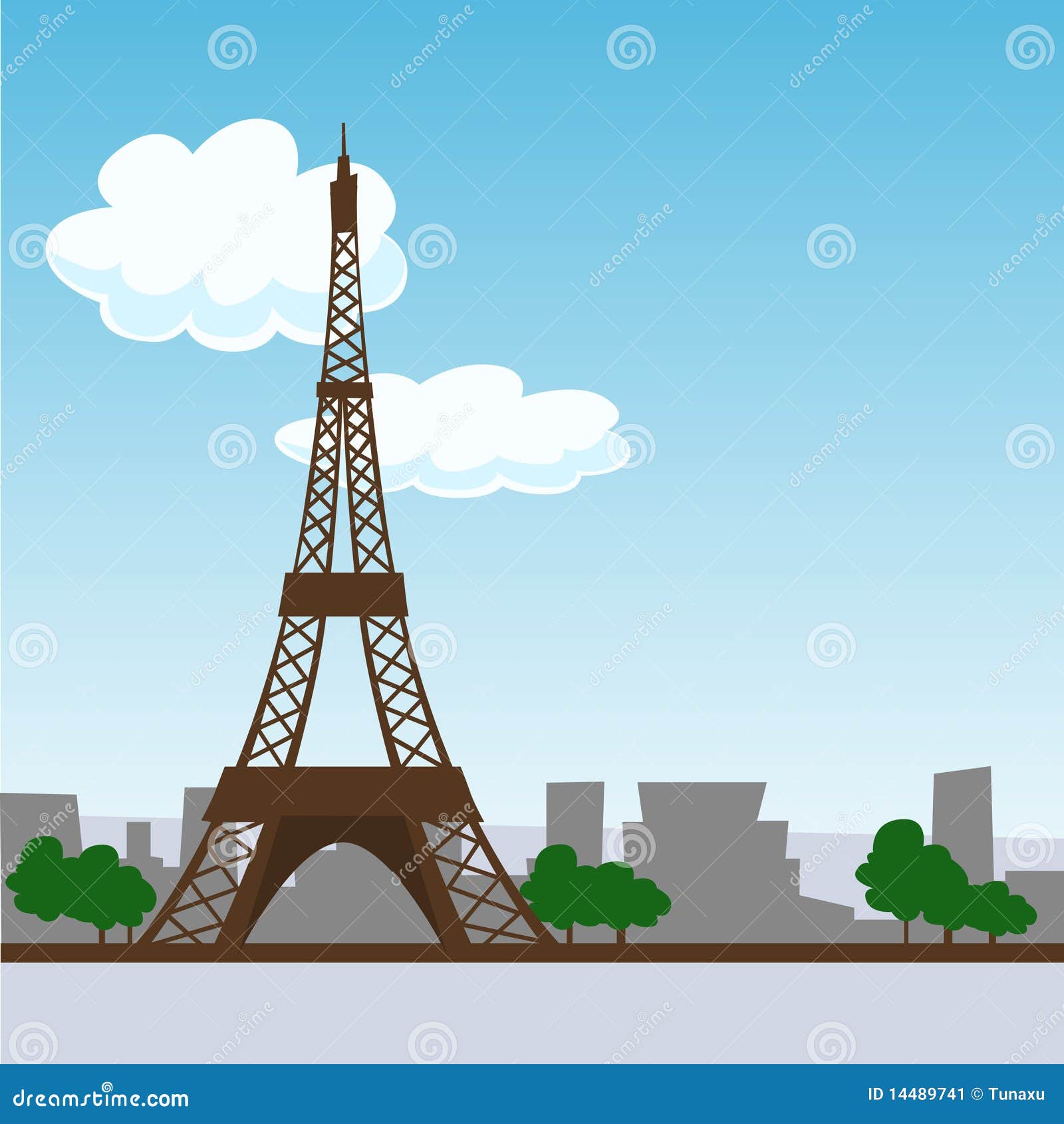 Eiffel tower, paris stock vector. Illustration of monument - 14489741