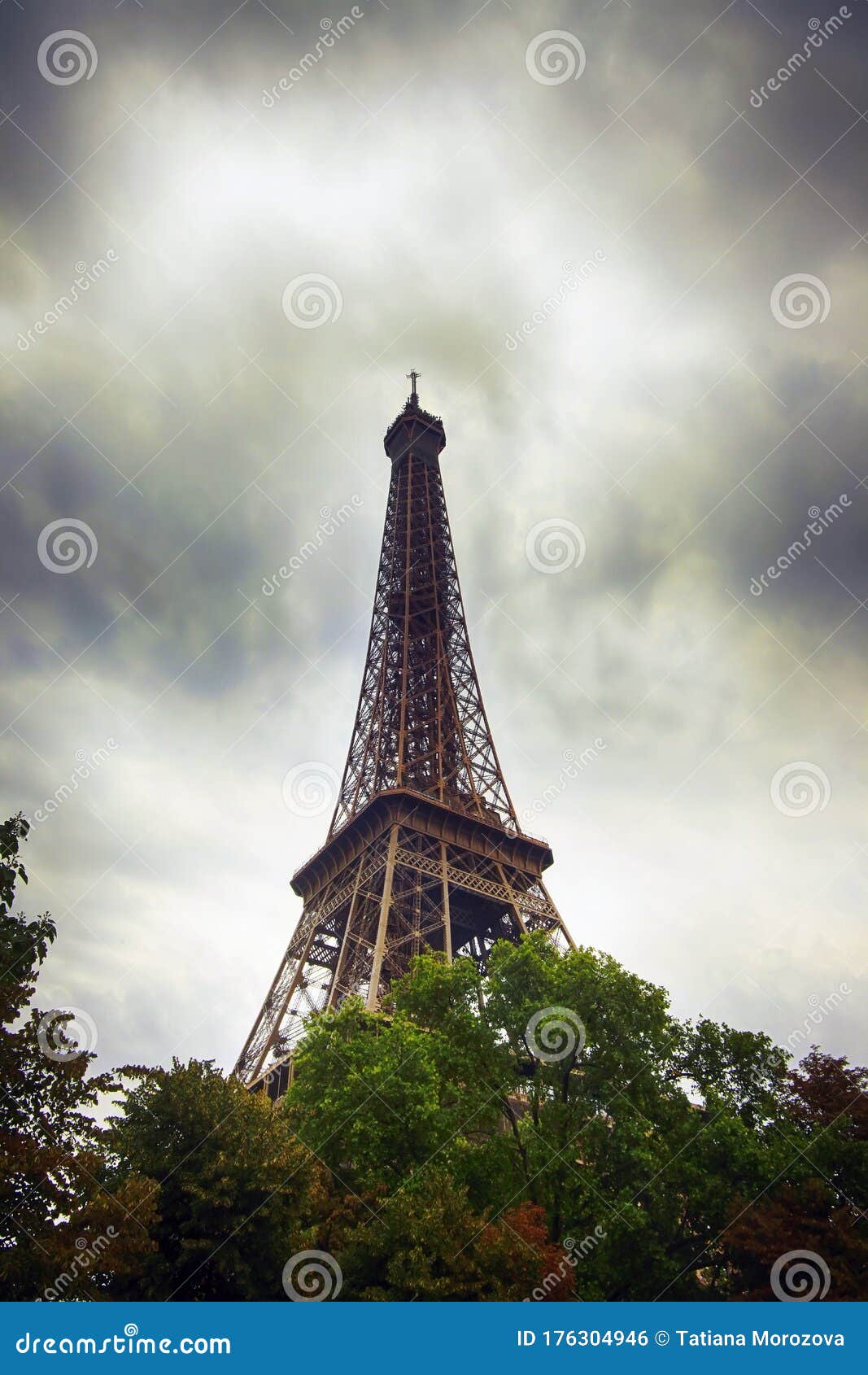 Eiffel Tower in Paris stock photo. Image of champ, iconic - 176304946