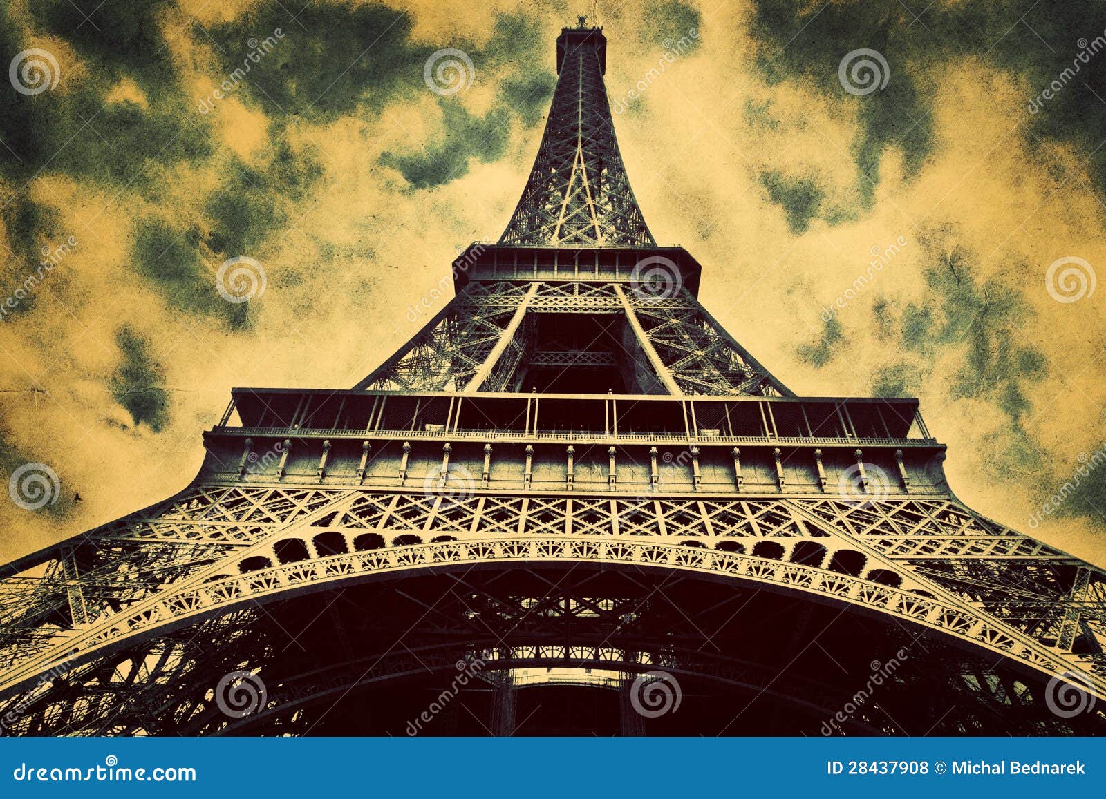 Eiffel Tower in Paris, Fance in Retro Style. Stock Photo - Image of ...
