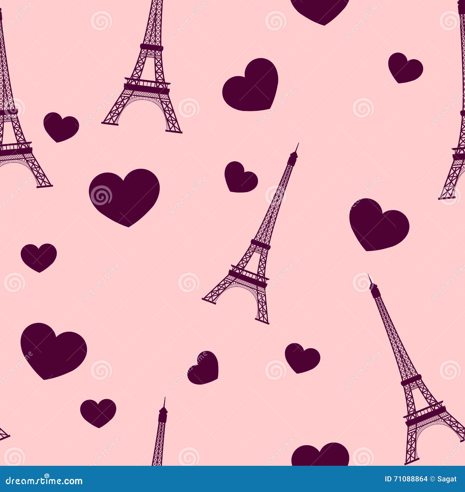 Eiffel Tower, Paris, France. Seamless Background Stock Vector ...