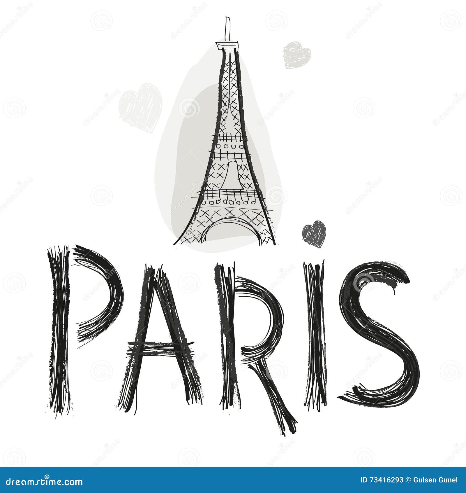Paris Hand Drawn Symbols Set Vector Illustration | CartoonDealer.com ...