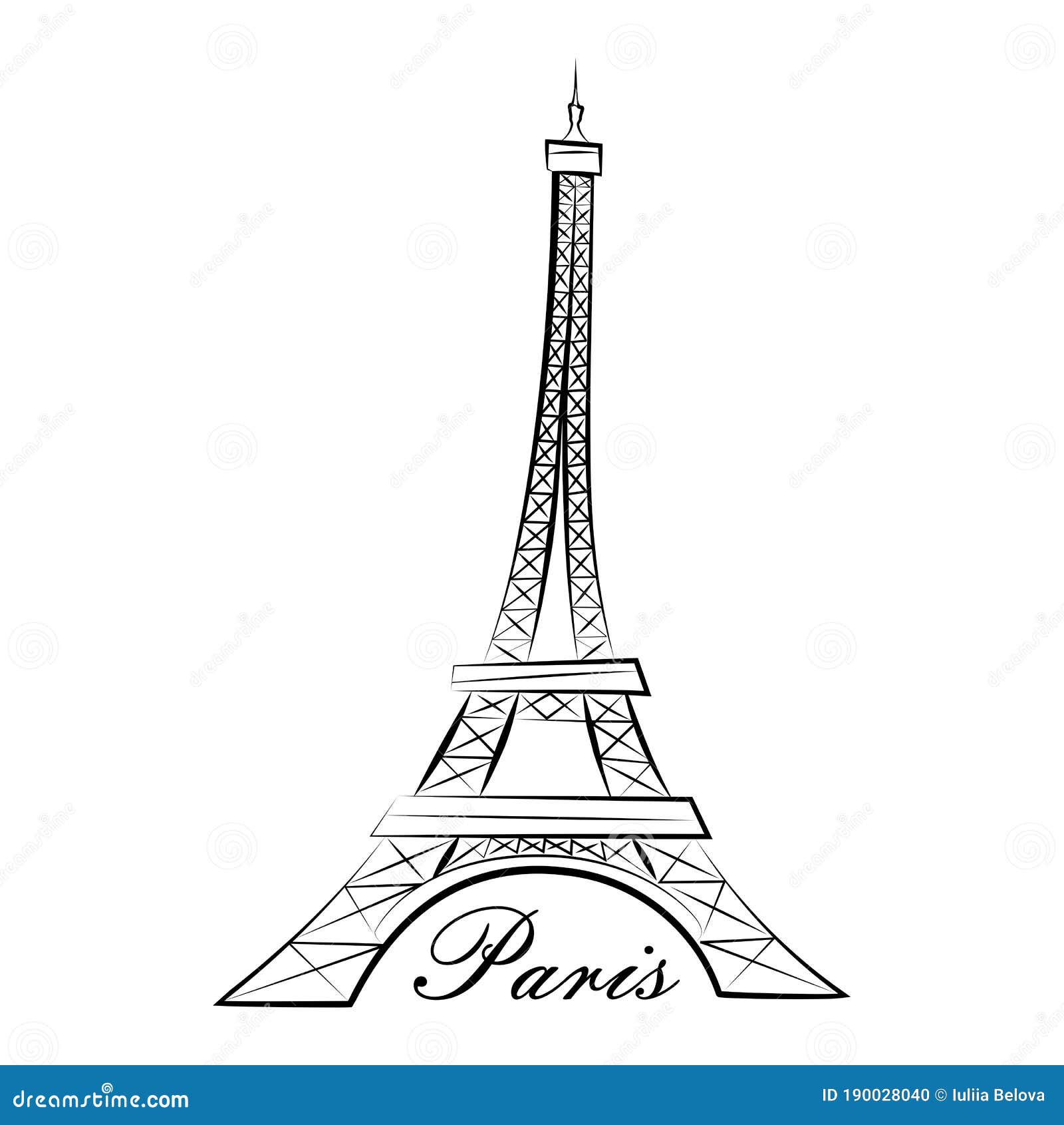 Eiffel Tower. Paris. Line Graphics. Vector Illustration Stock Vector ...