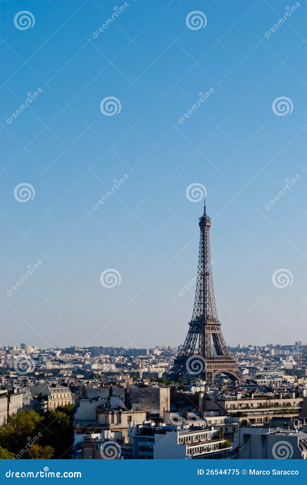 Eiffel Tower, Paris, Panoramic View Stock Image - Image of panorama ...