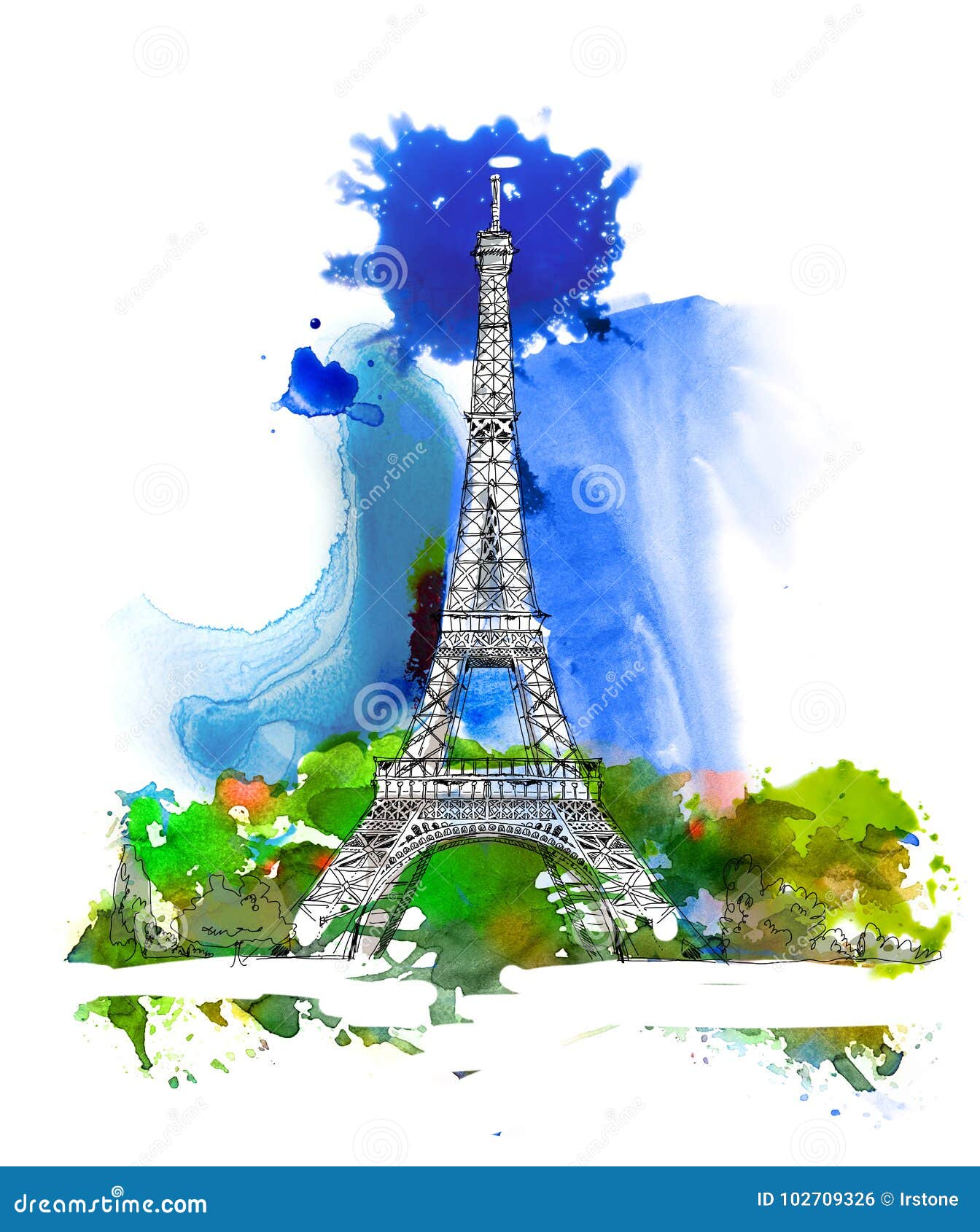 Paris Sketch Illustration, Set Of Hand Drawn Vector Doodle French ...