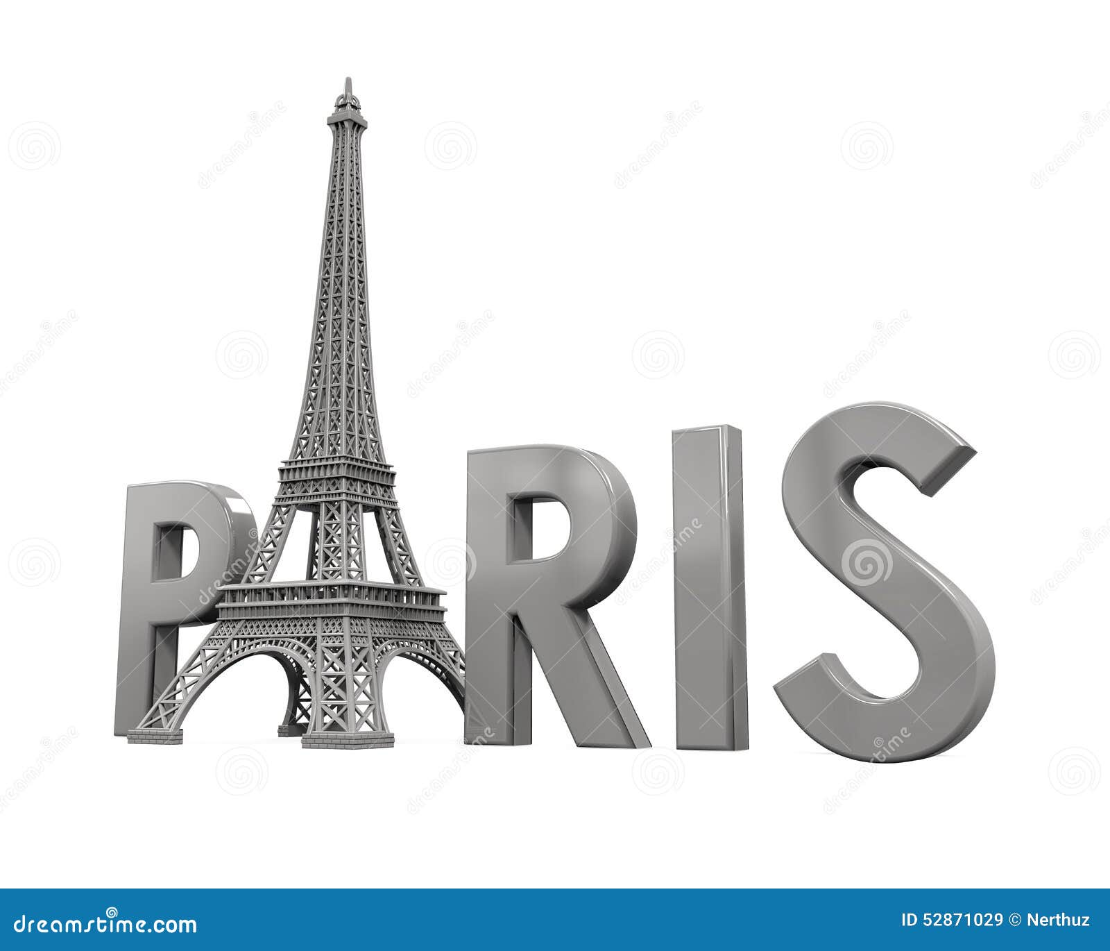 Eiffel Tower with Paris Text Stock Illustration - Illustration of ...