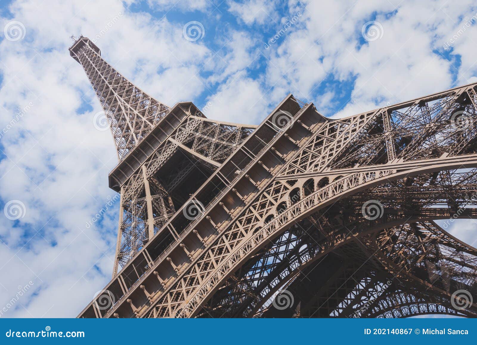 Eiffel Tower, Paris. View from Below. France Stock Image - Image of ...